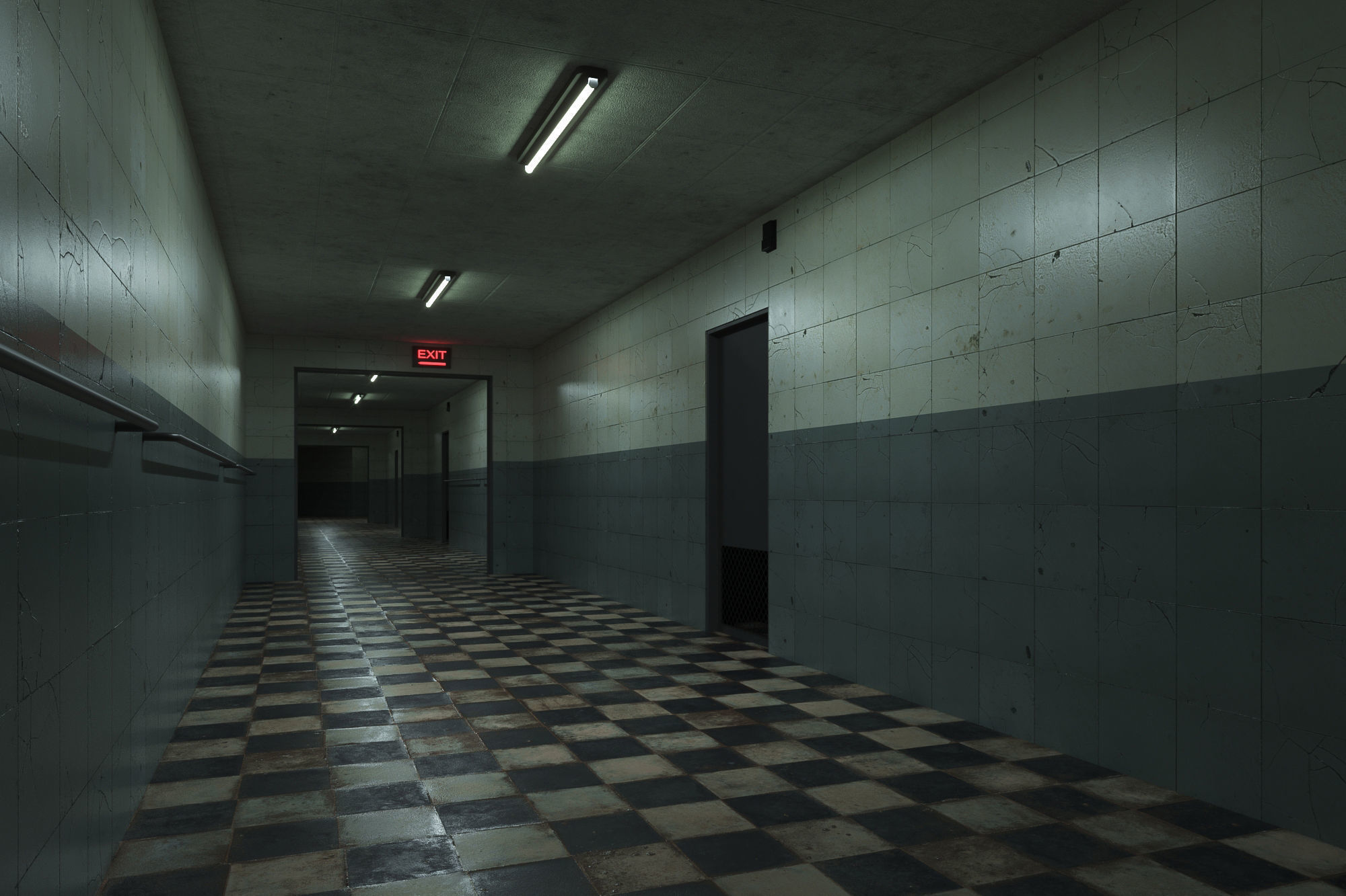 3D model old dark scary corridor 07 VR / AR / low-poly | CGTrader