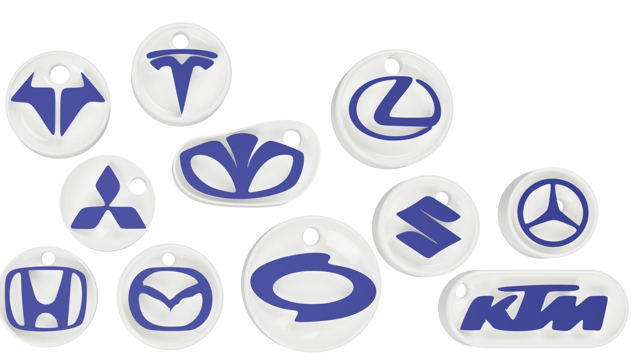 Car logos Kechain 3D model 3D printable | CGTrader