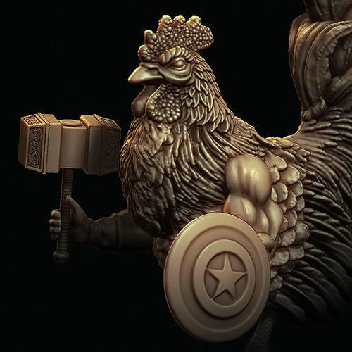 Avengers Assemble Chicken Edition meme 3D model 3D printable | CGTrader