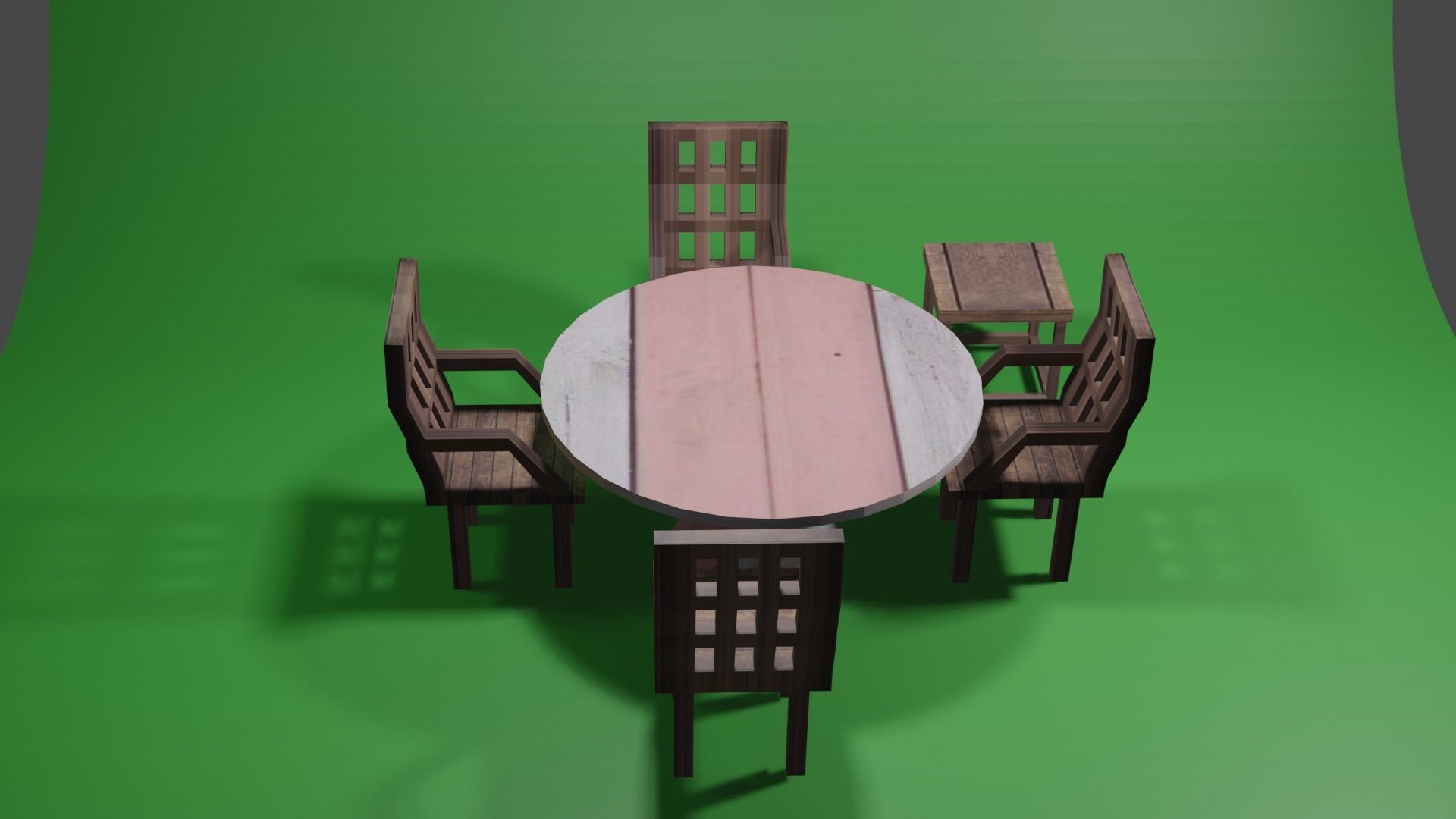 3D model 3D table with chairs VR / AR / low-poly | CGTrader
