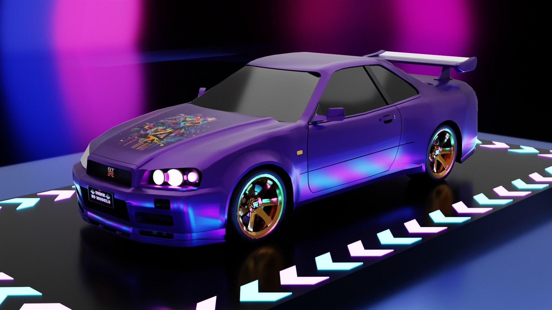 3D model Nissan Skyline R34 GTR V 1999 VR / AR / low-poly | CGTrader