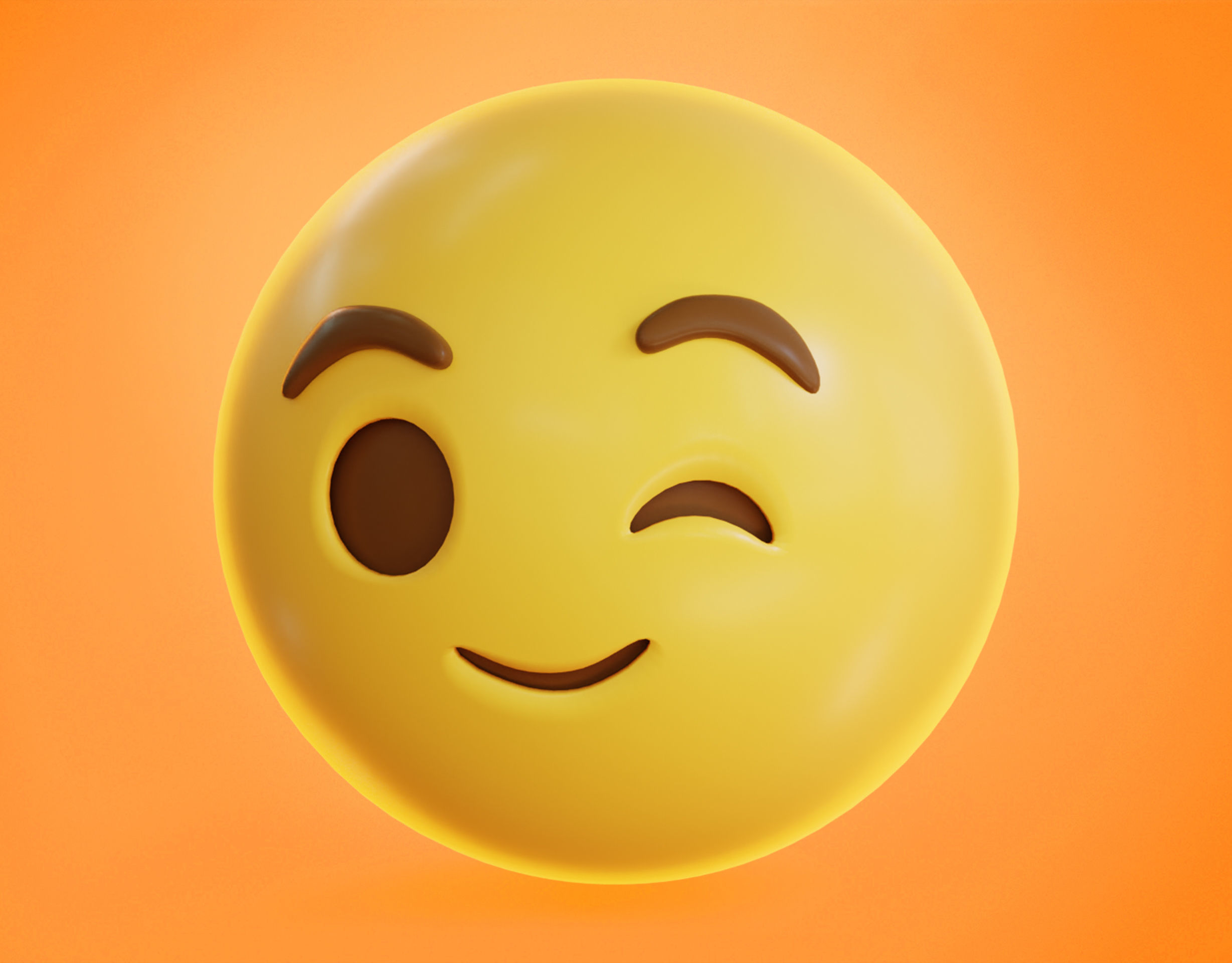 3D model Winking face Animated Emoji VR / AR / low-poly | CGTrader