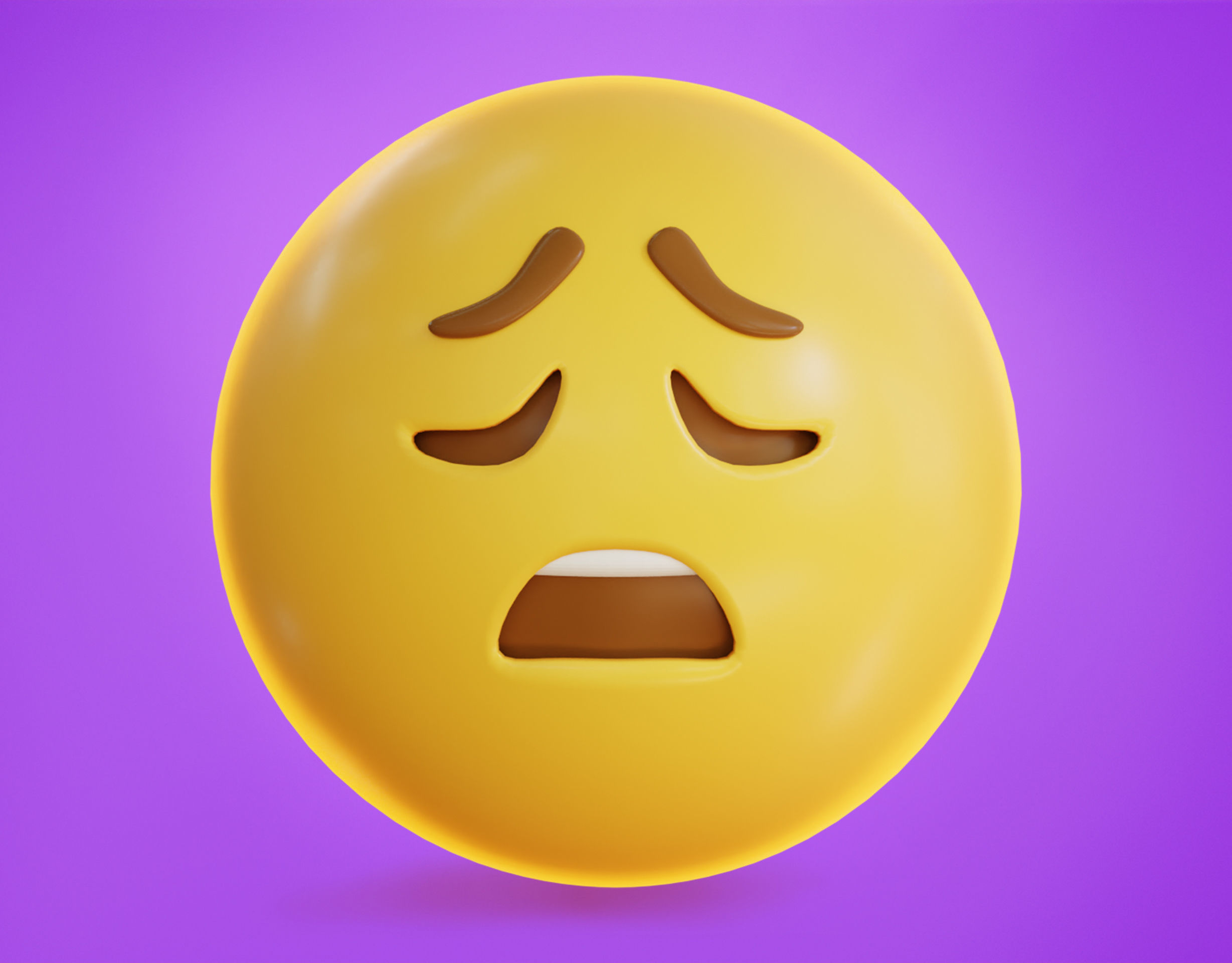 3D model Weary face Animated Emoji VR / AR / low-poly | CGTrader