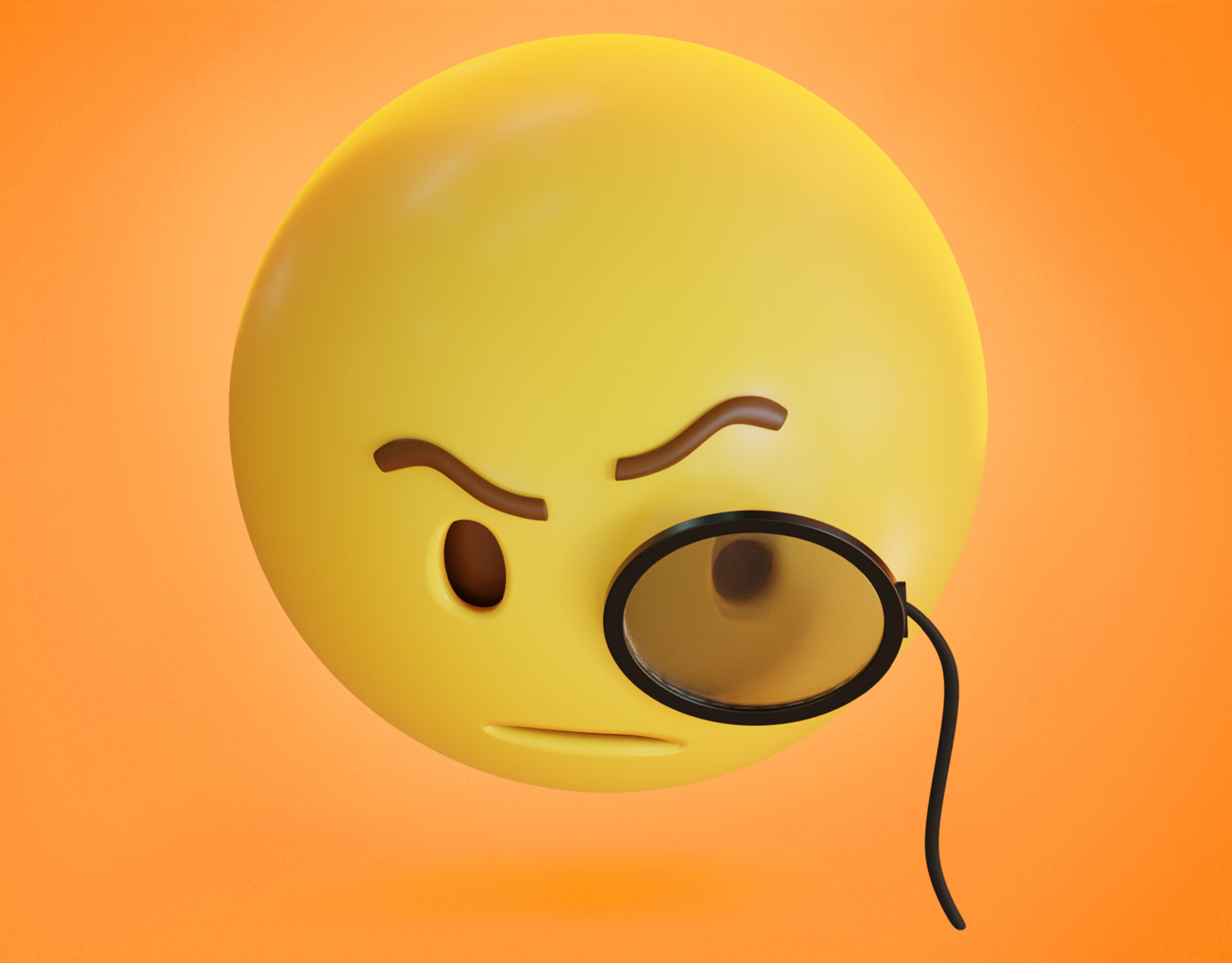 3D model Thinking Monocle Animated Emoji VR / AR / low-poly | CGTrader
