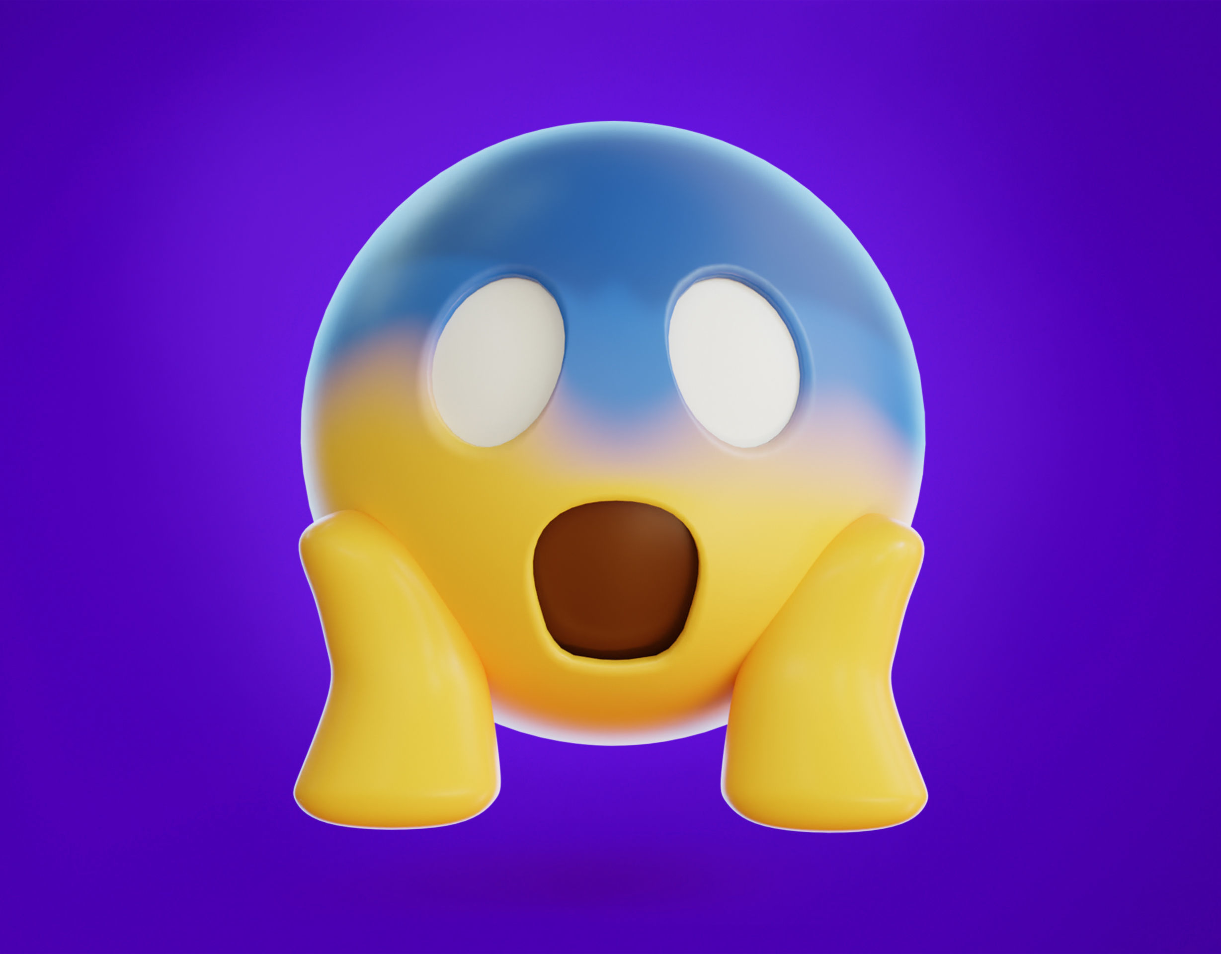 3D model Screaming in fear Animated Emoji VR / AR / low-poly | CGTrader