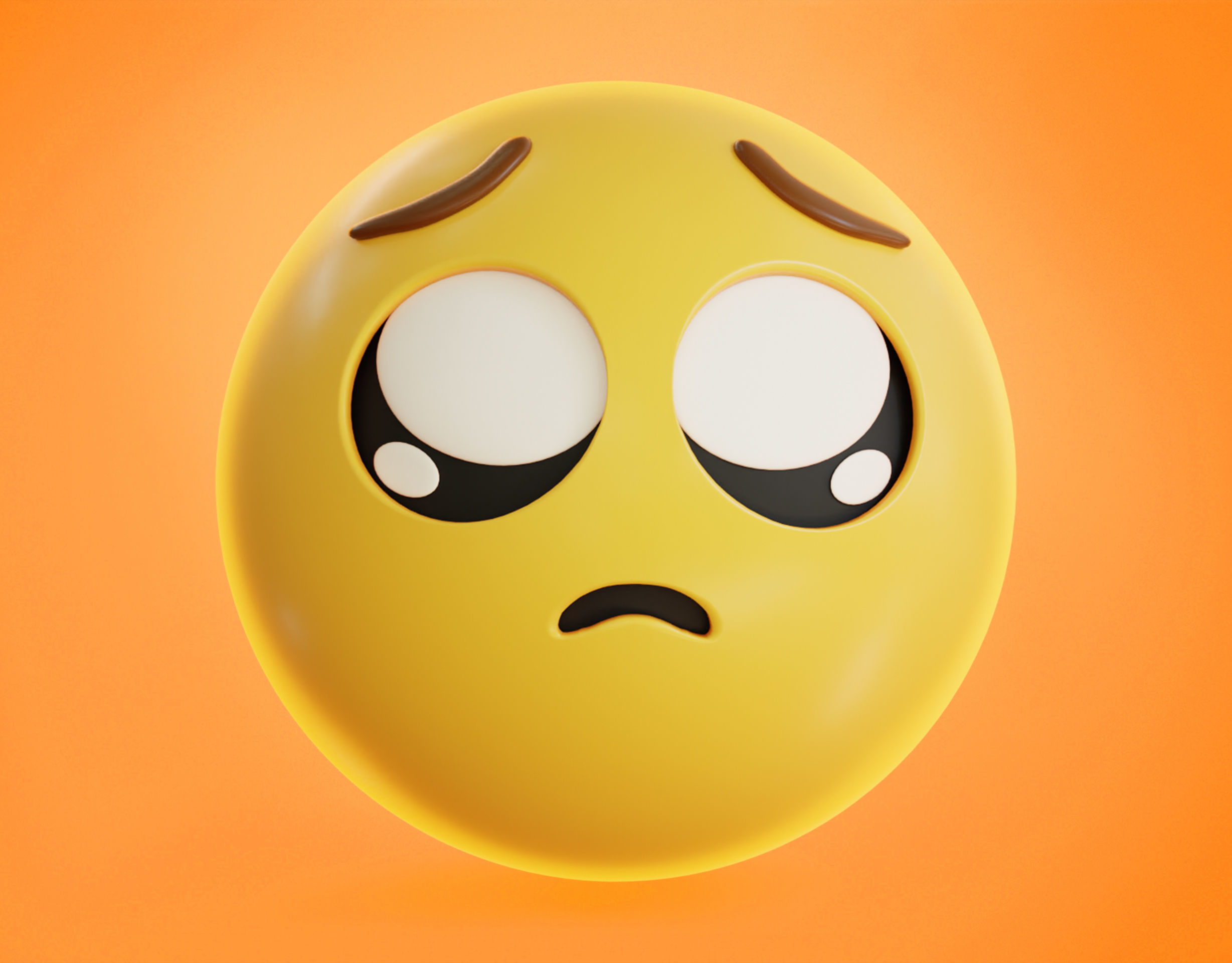 3D model Pleading Face Animated Emoji VR / AR / low-poly | CGTrader