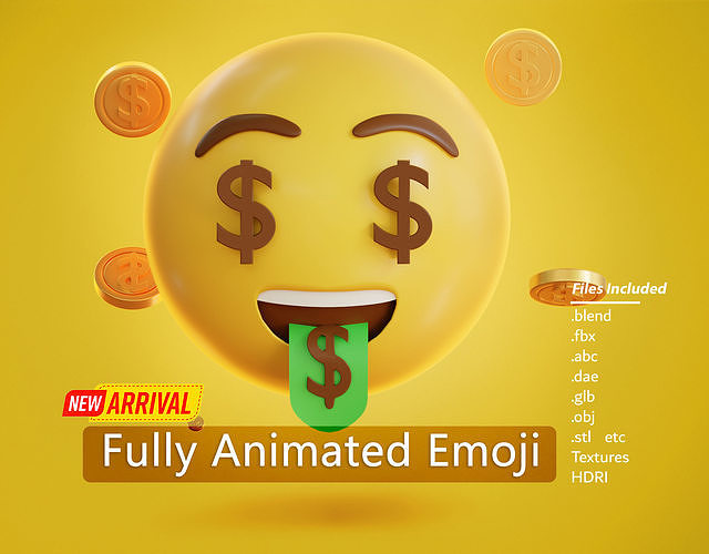 3D model Money mouth face Animated Emoji VR / AR / low-poly | CGTrader