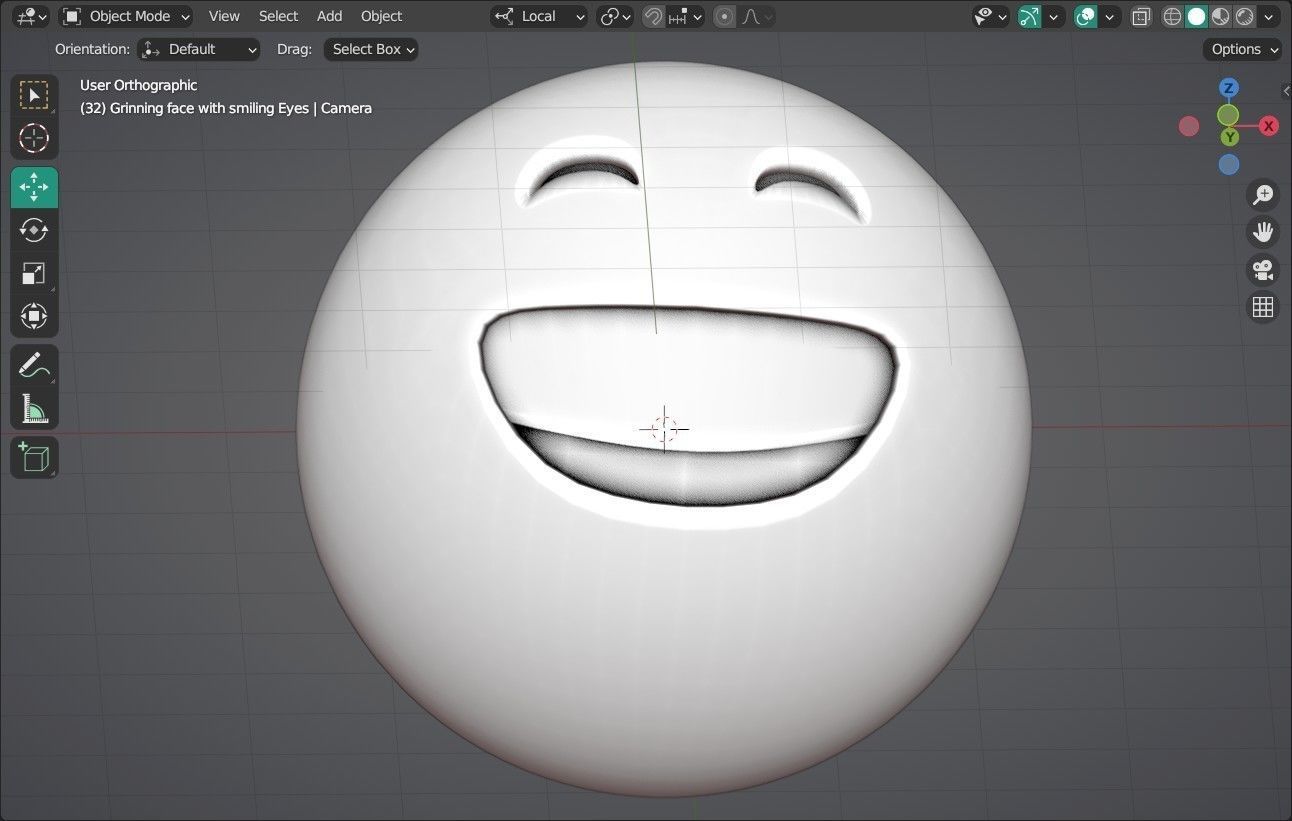 3D model Grinning face with smiling Eyes Animated Emoji VR / AR / low ...