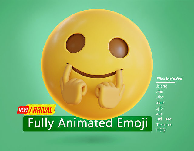 3D model Fake a Smile Animated Emoji VR / AR / low-poly | CGTrader