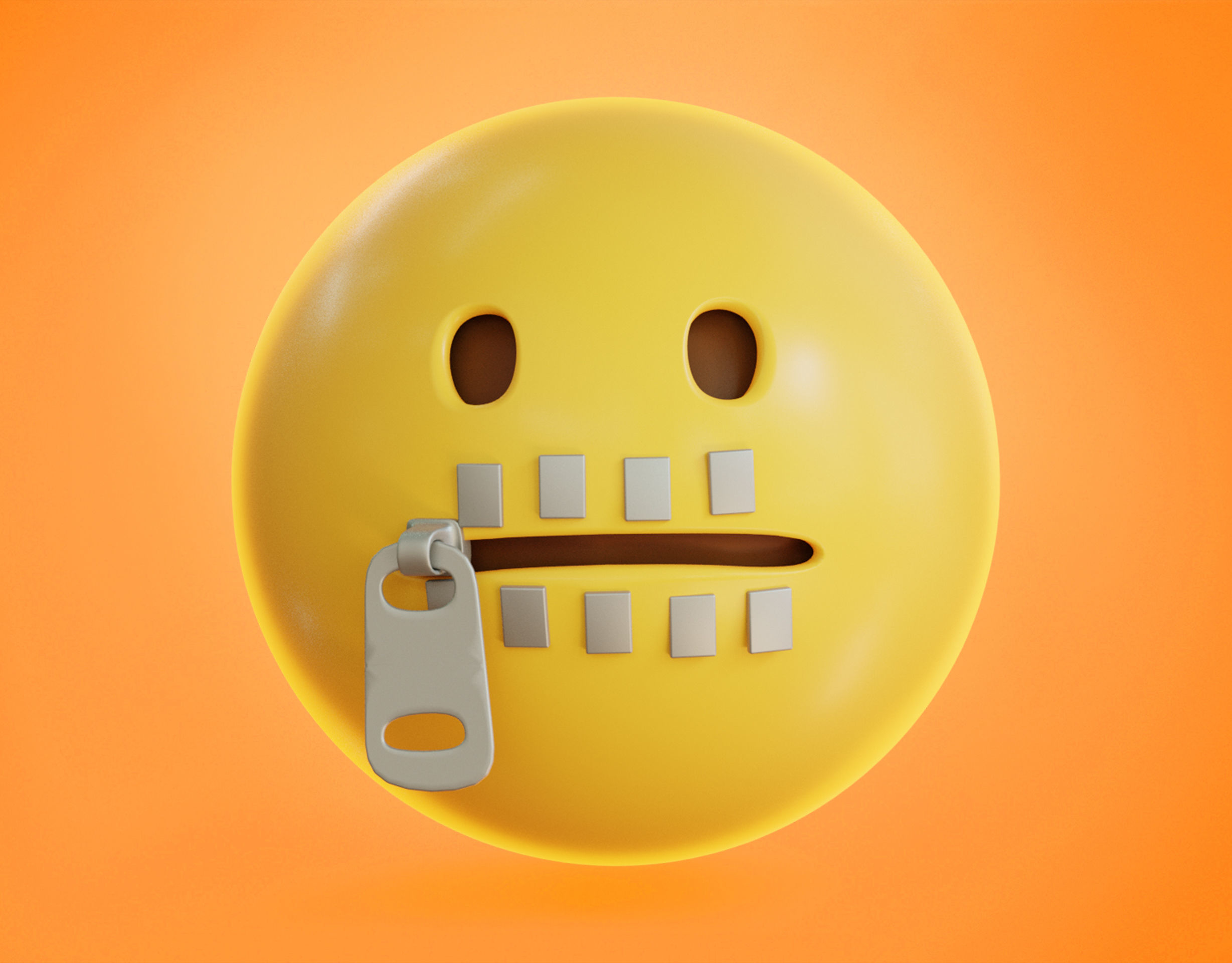 3D model face with Zipper mouth Animated Emoji VR / AR / low-poly ...