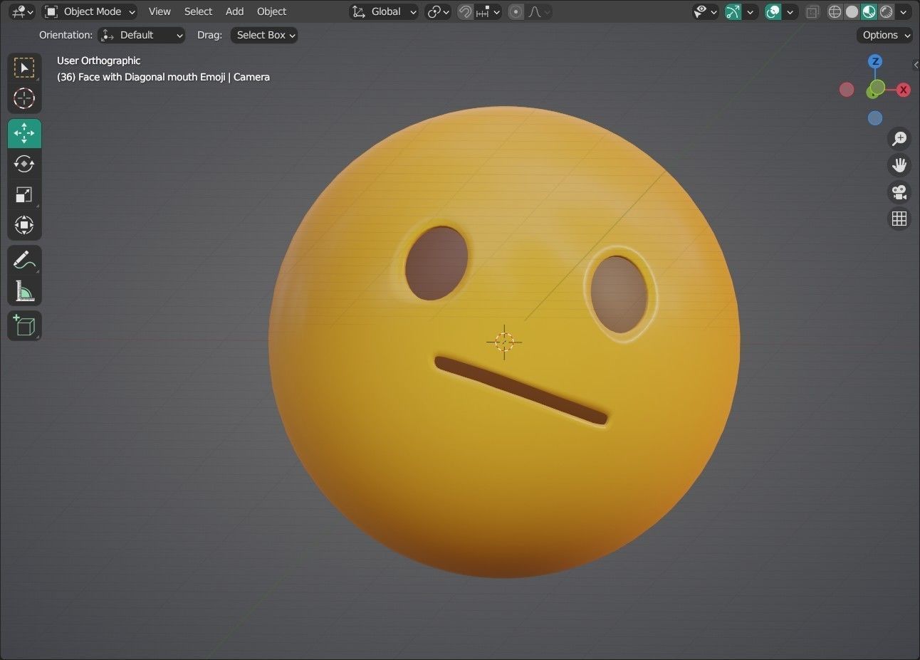 3D model Face with Diagonal mouth Animated Emoji VR / AR / low-poly ...