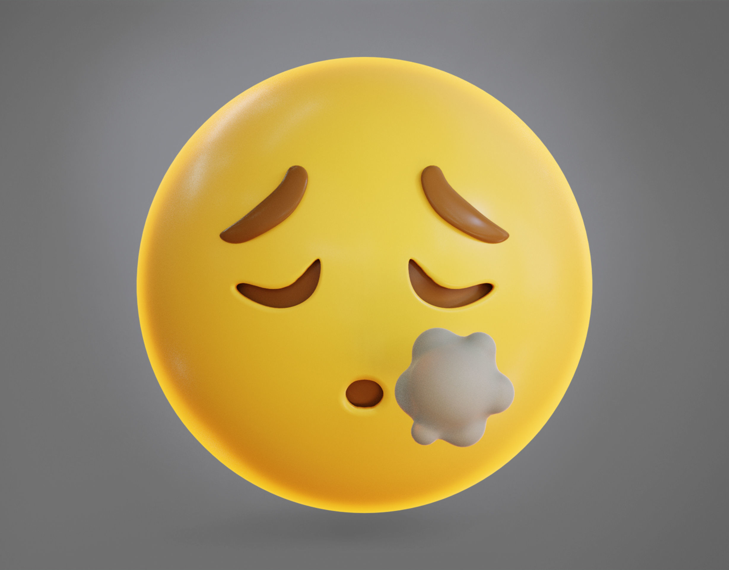 3D model face Exhaling Animated Emoji VR / AR / low-poly | CGTrader