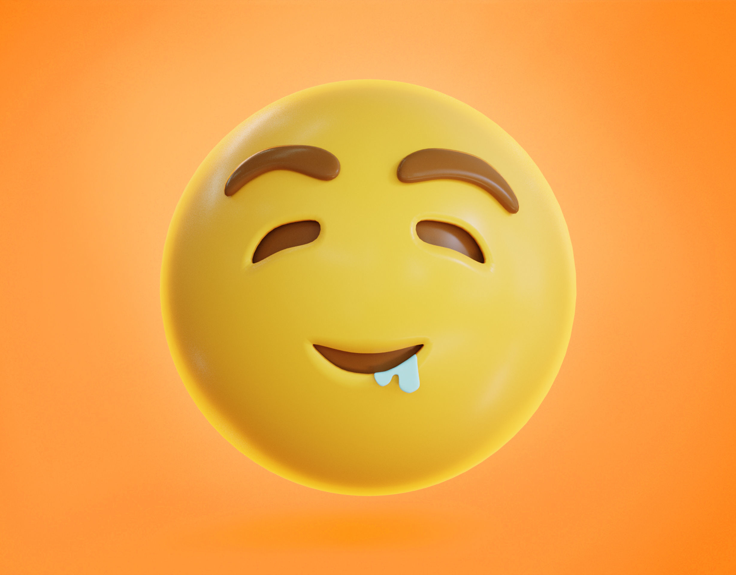 3d Model Drooling Face Animated Emoji Vr Ar Low Poly Cgtrader