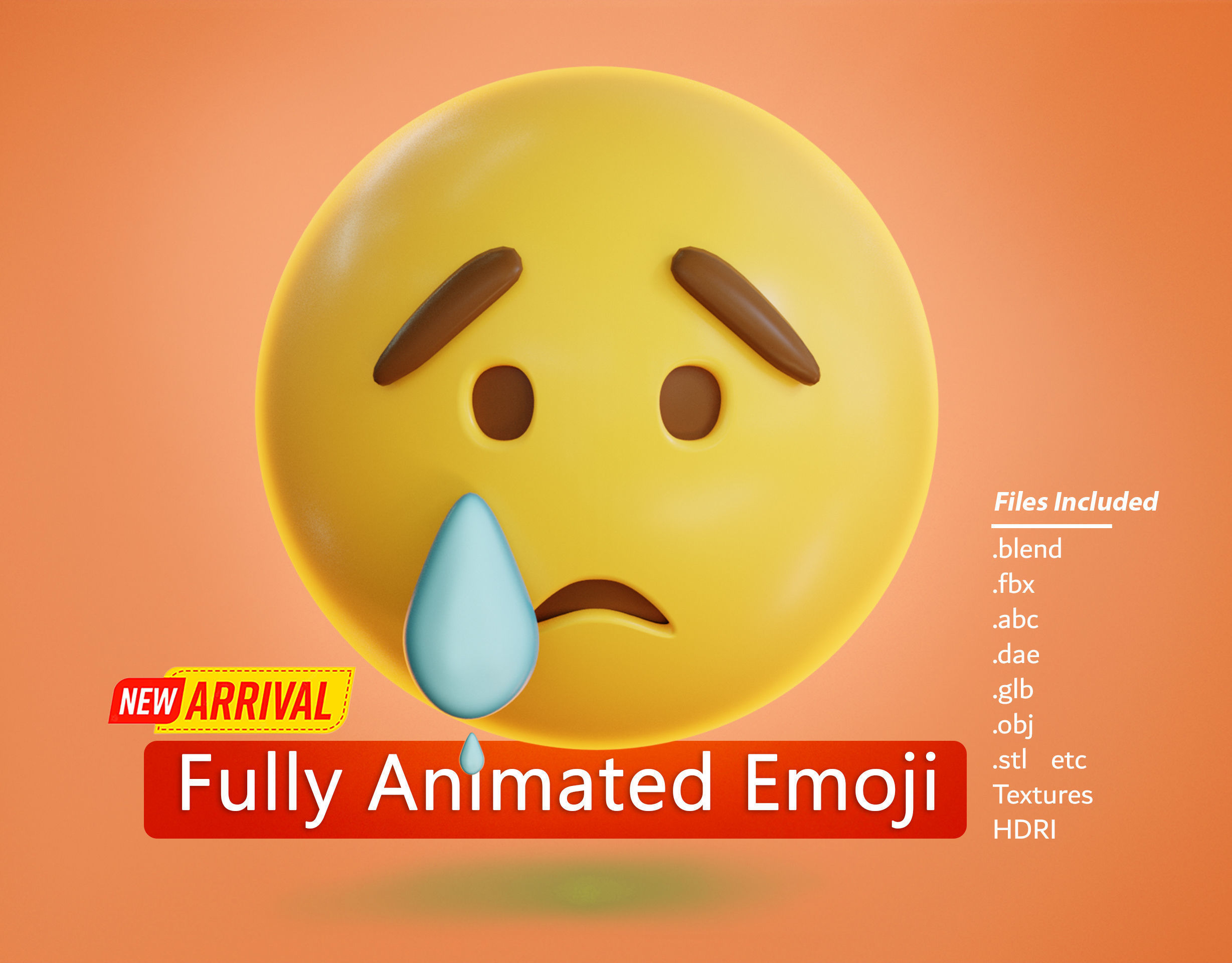 3D model Crying face Animated Emoji VR / AR / low-poly | CGTrader