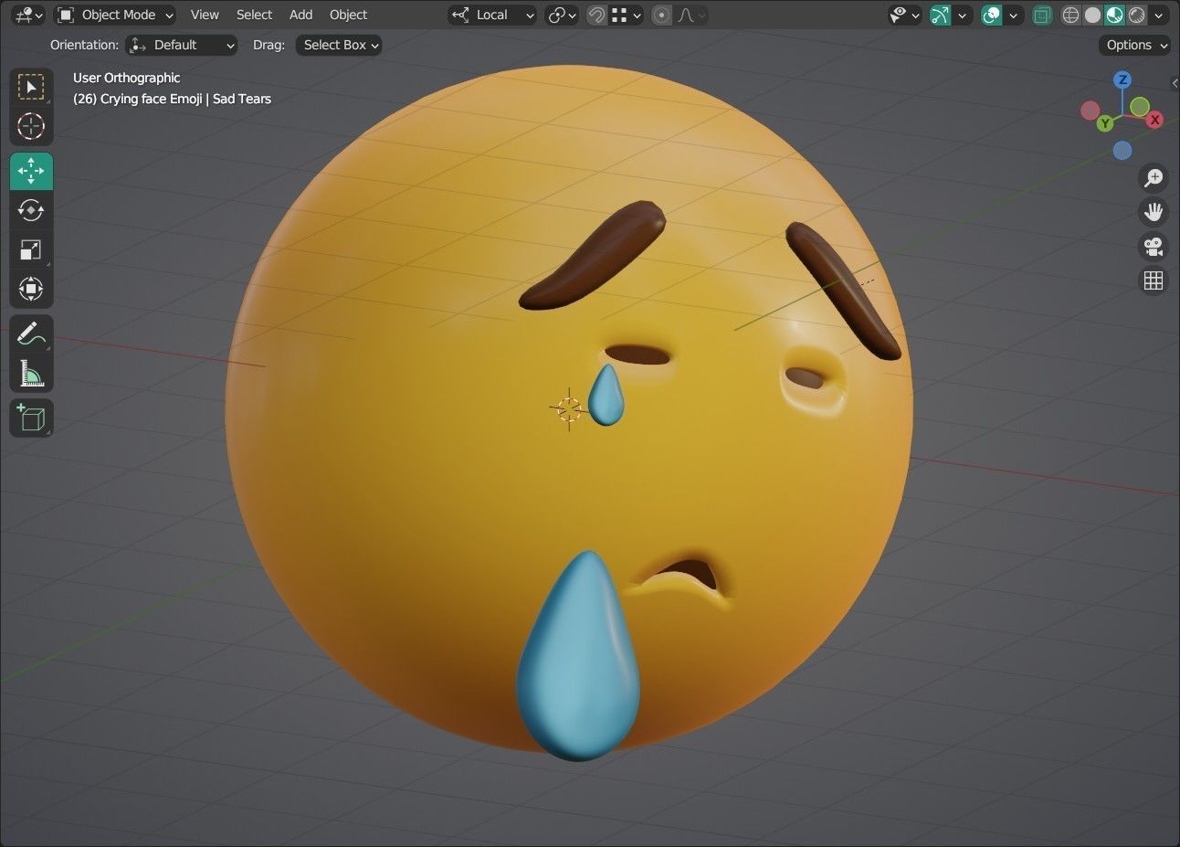 3D model Crying face Animated Emoji VR / AR / low-poly | CGTrader