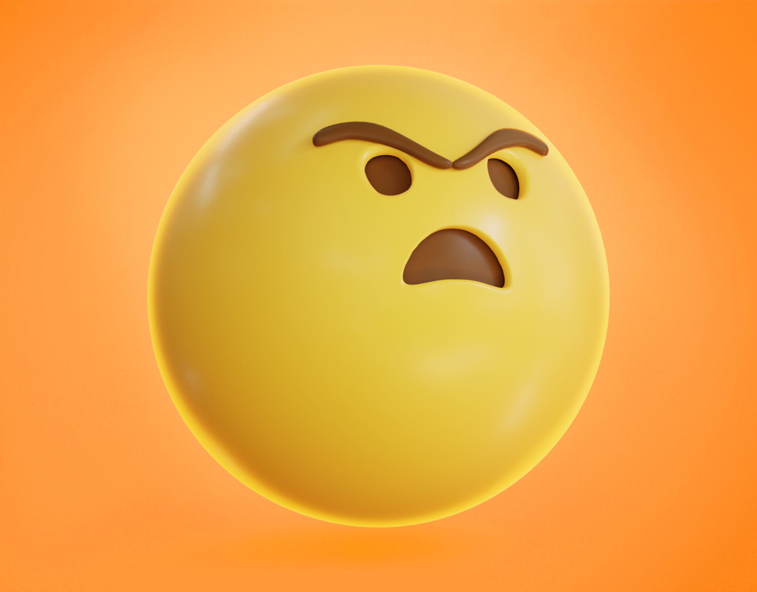 3D model Angry face Animated Emoji VR / AR / low-poly | CGTrader