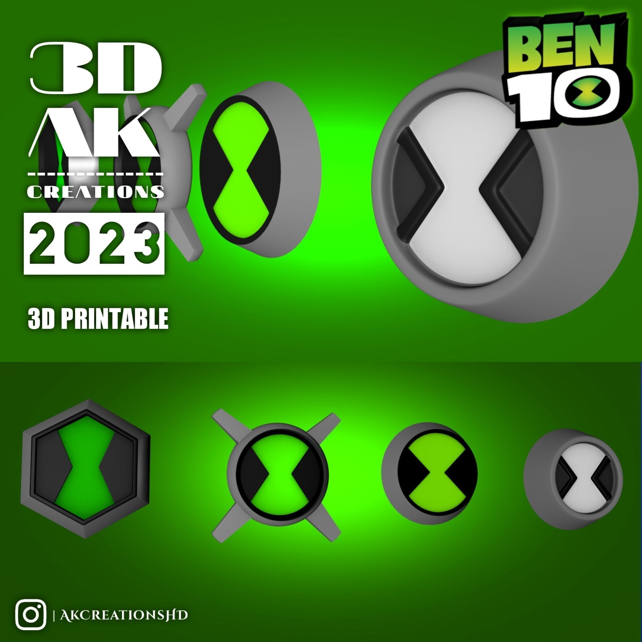 Ben 10 Omnitrix Badges - 3d Printable STL 3D model 3D printable | CGTrader