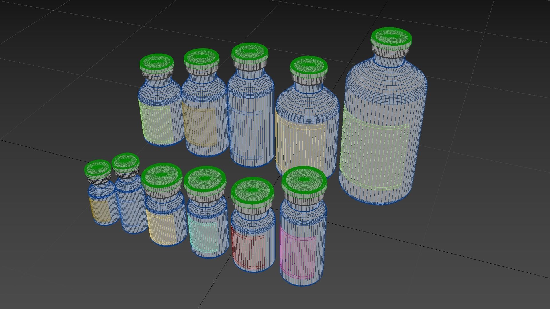 Vials tubular glass industry standard DIN ISO 8362-1 in 11 sizes 3D ...