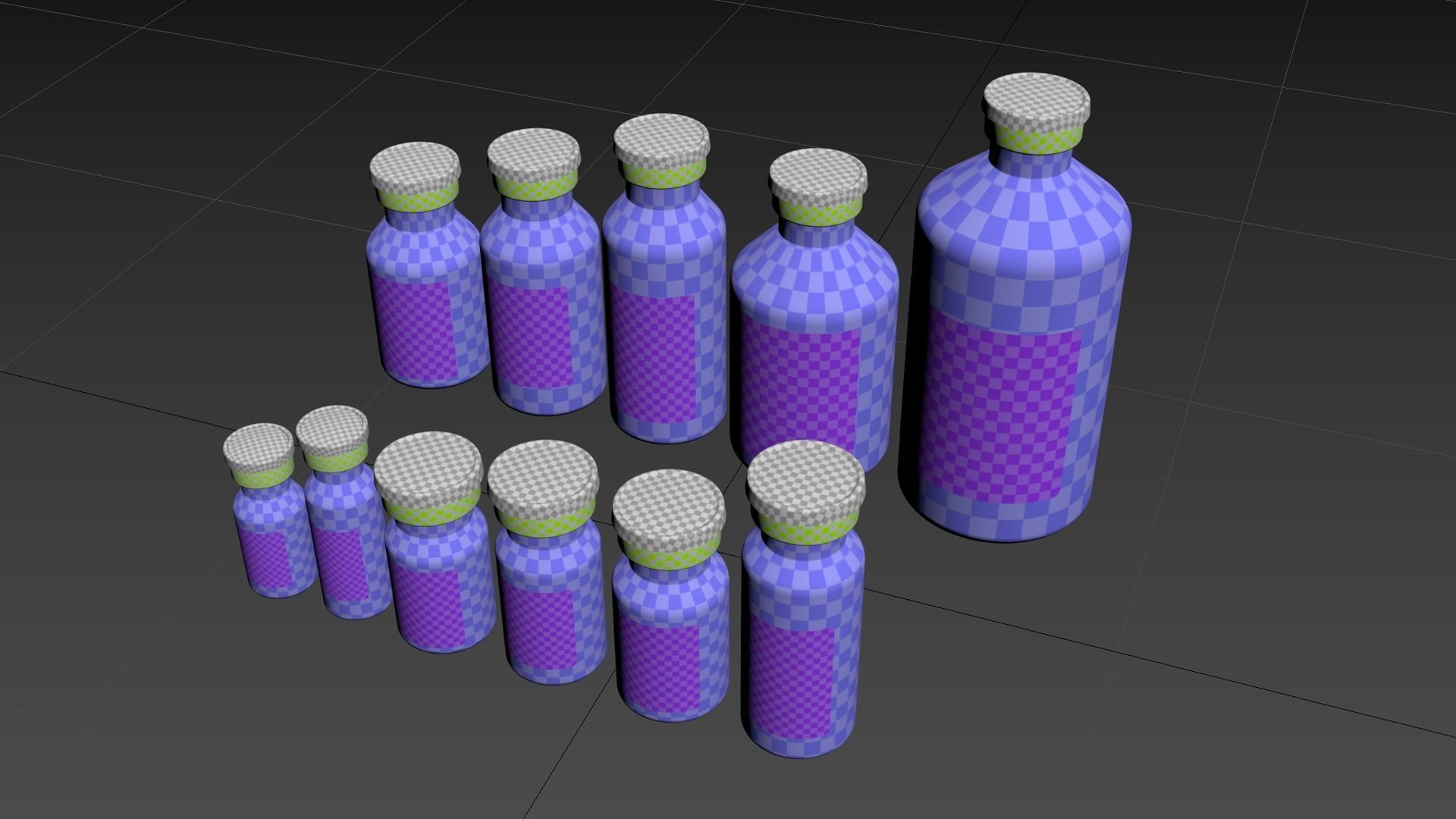 Vials tubular glass industry standard DIN ISO 8362-1 in 11 sizes 3D ...