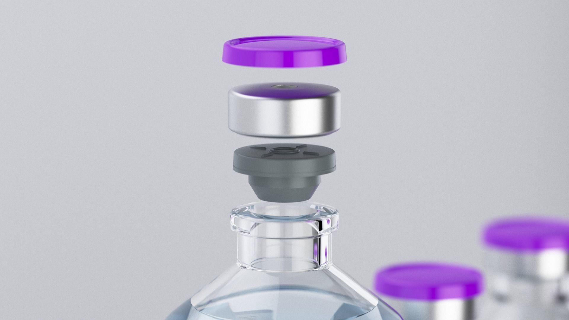 Vials tubular glass industry standard DIN ISO 8362-1 in 11 sizes 3D ...