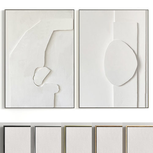 3D model Plaster Two Photo Frame 99 VR / AR / low-poly | CGTrader