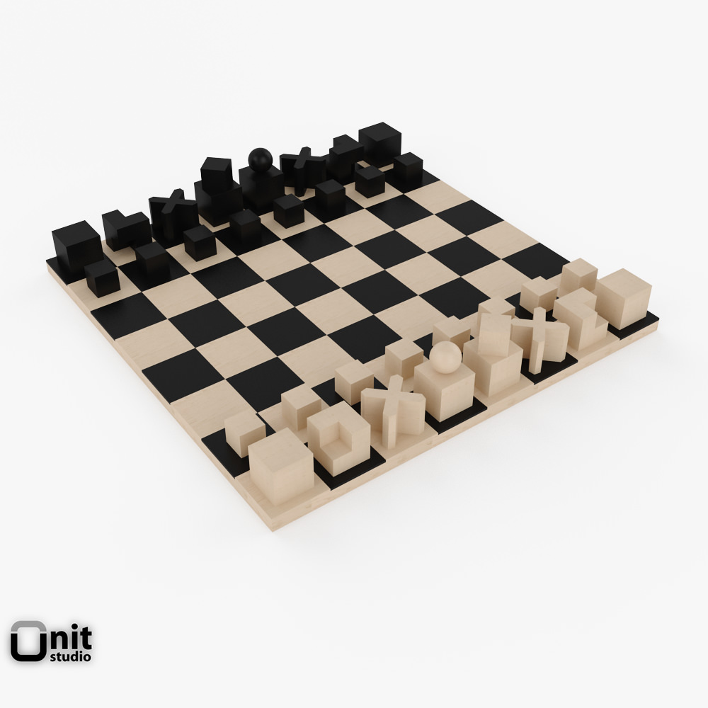 Chess game Bauhaus Schachfiguren free 3D model | CGTrader