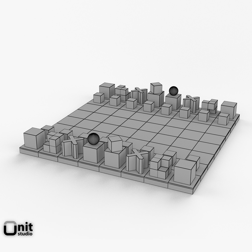 Chess game Bauhaus Schachfiguren free 3D model | CGTrader