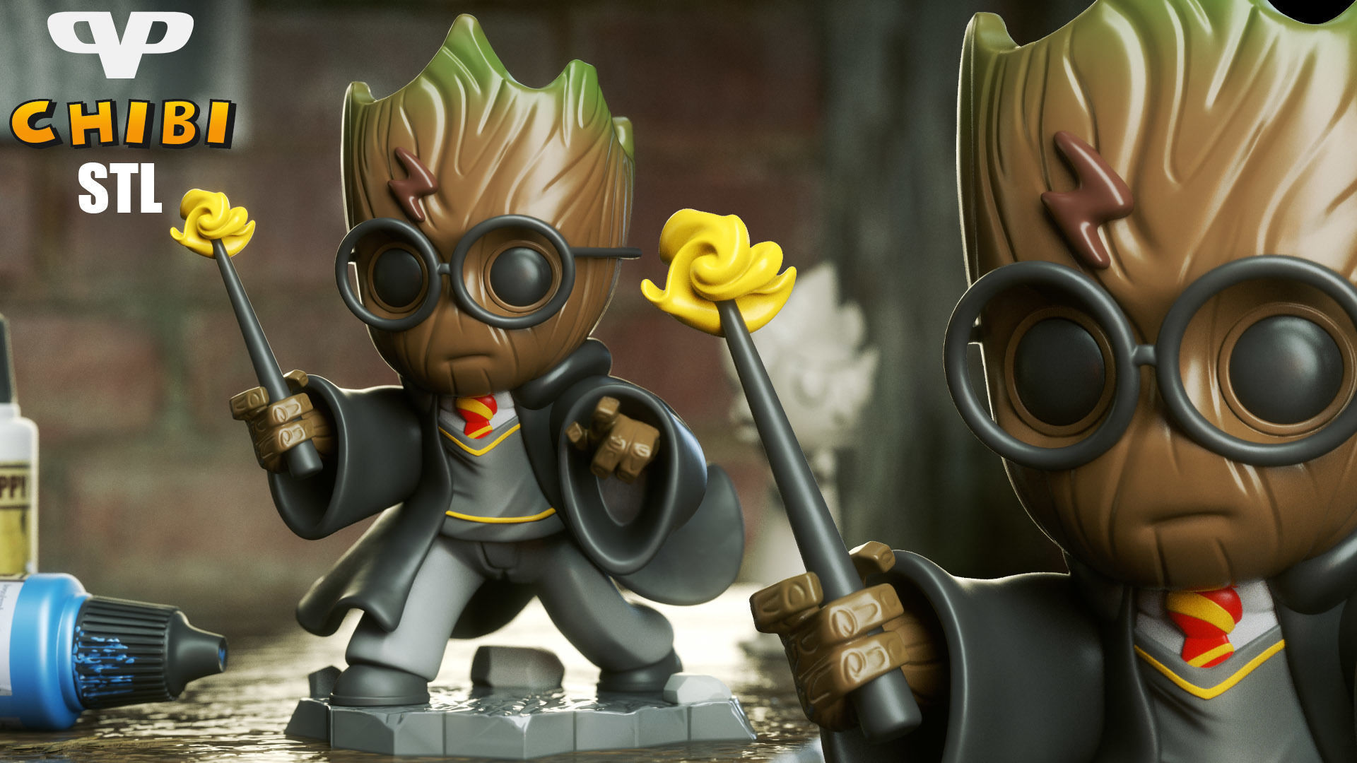 Harry Potter Groot Chibi STL for 3D Printing ChibiSTL 3DXM 3D model 3D ...