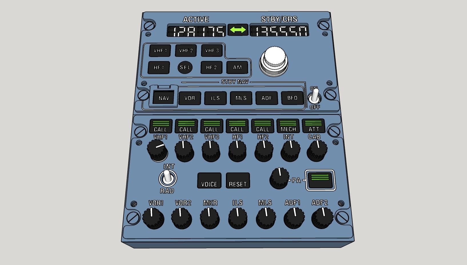 A320 RMP and ACP panels 3D model 3D printable | CGTrader