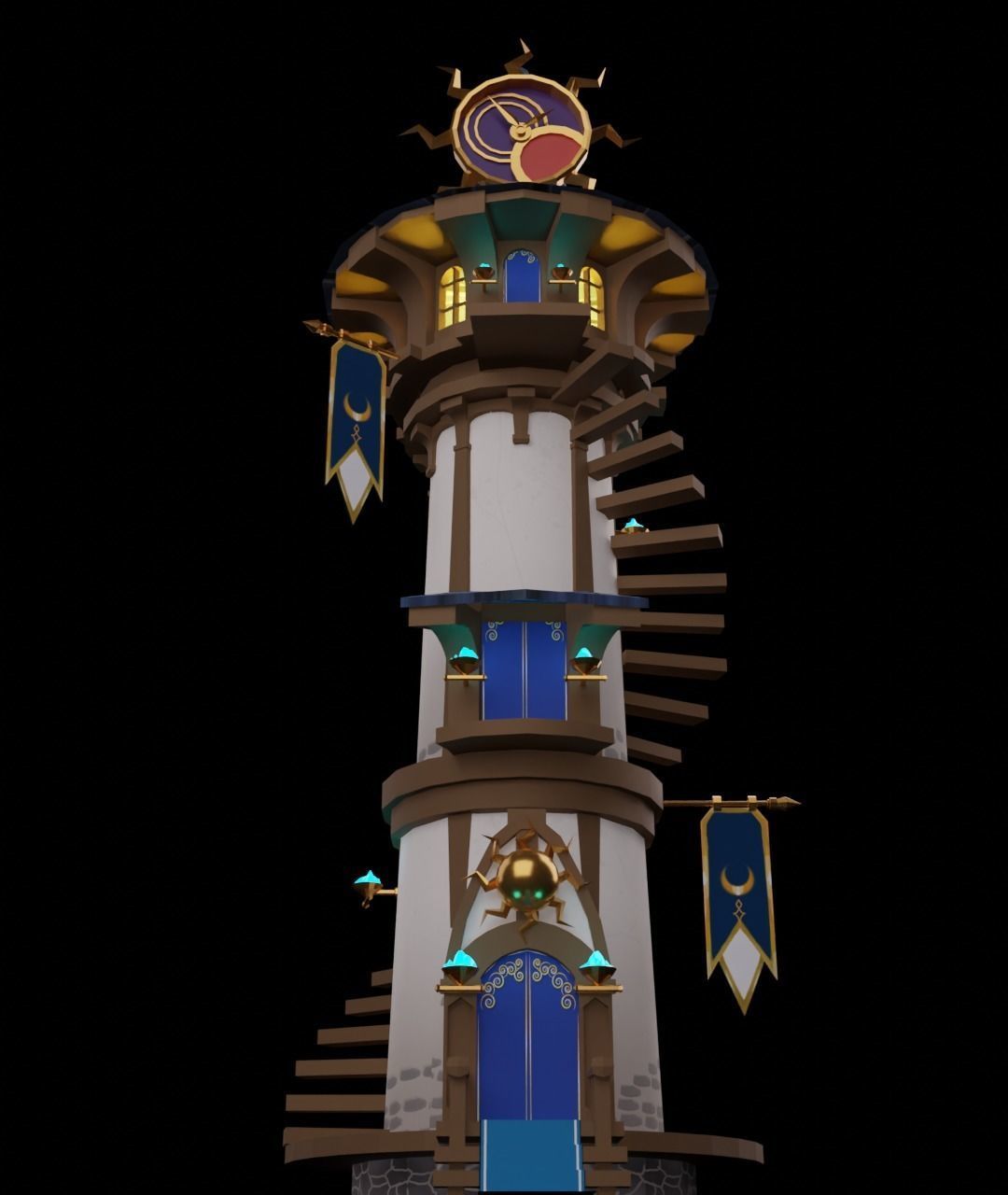3D model Low poly Fantasy Tower VR / AR / low-poly | CGTrader