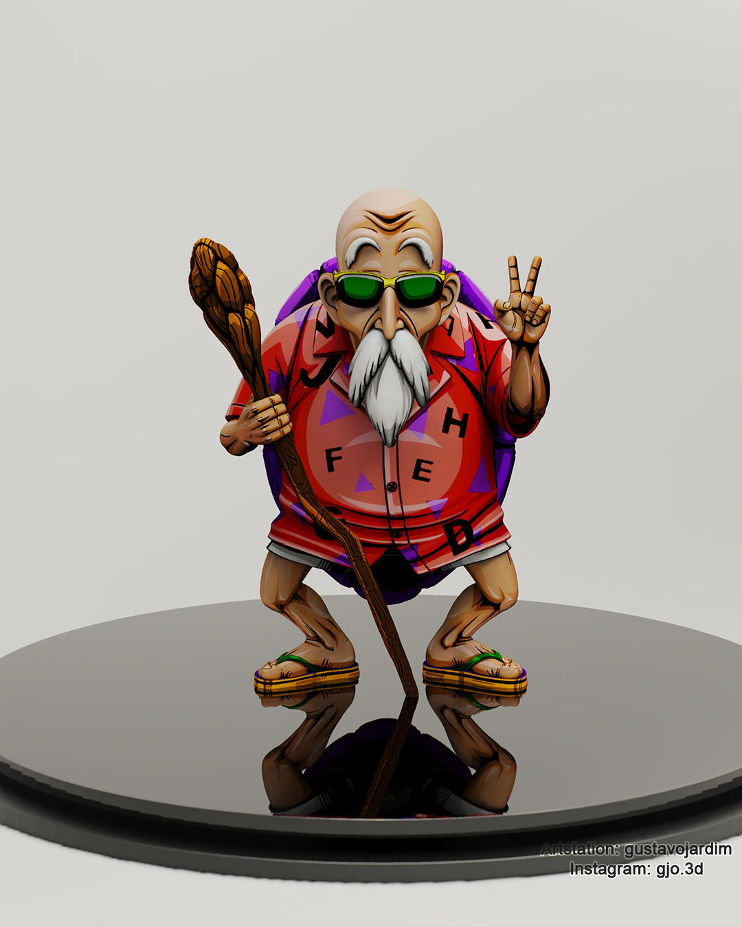 Dragonball Master Roshi - Master Senin - Mestre Kame - Figure 3D model ...