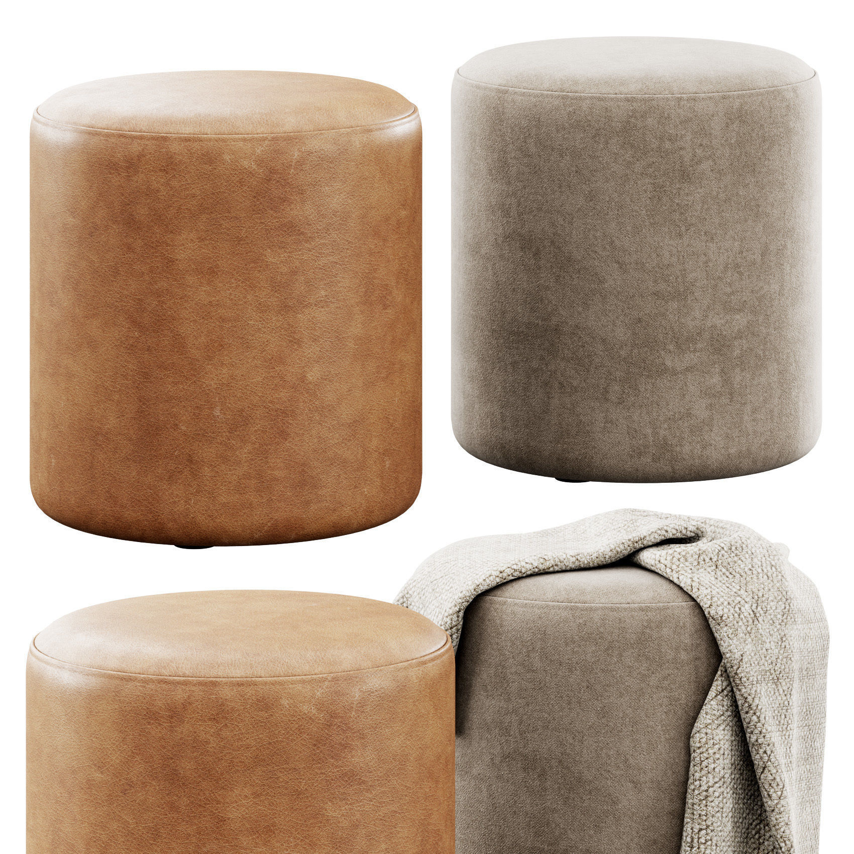 Cilo Leather Ottoman by Article 3D model | CGTrader
