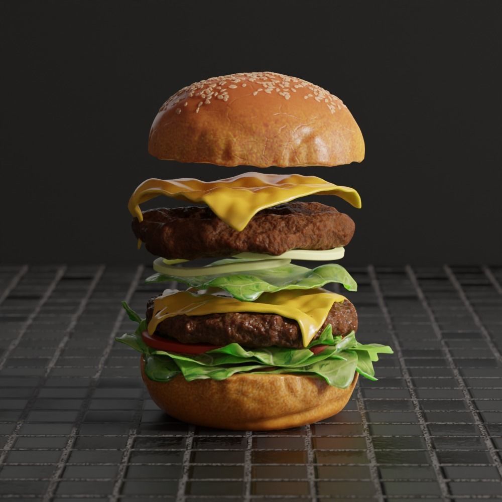 Cheeseburger HQ 3D model 3D model | CGTrader