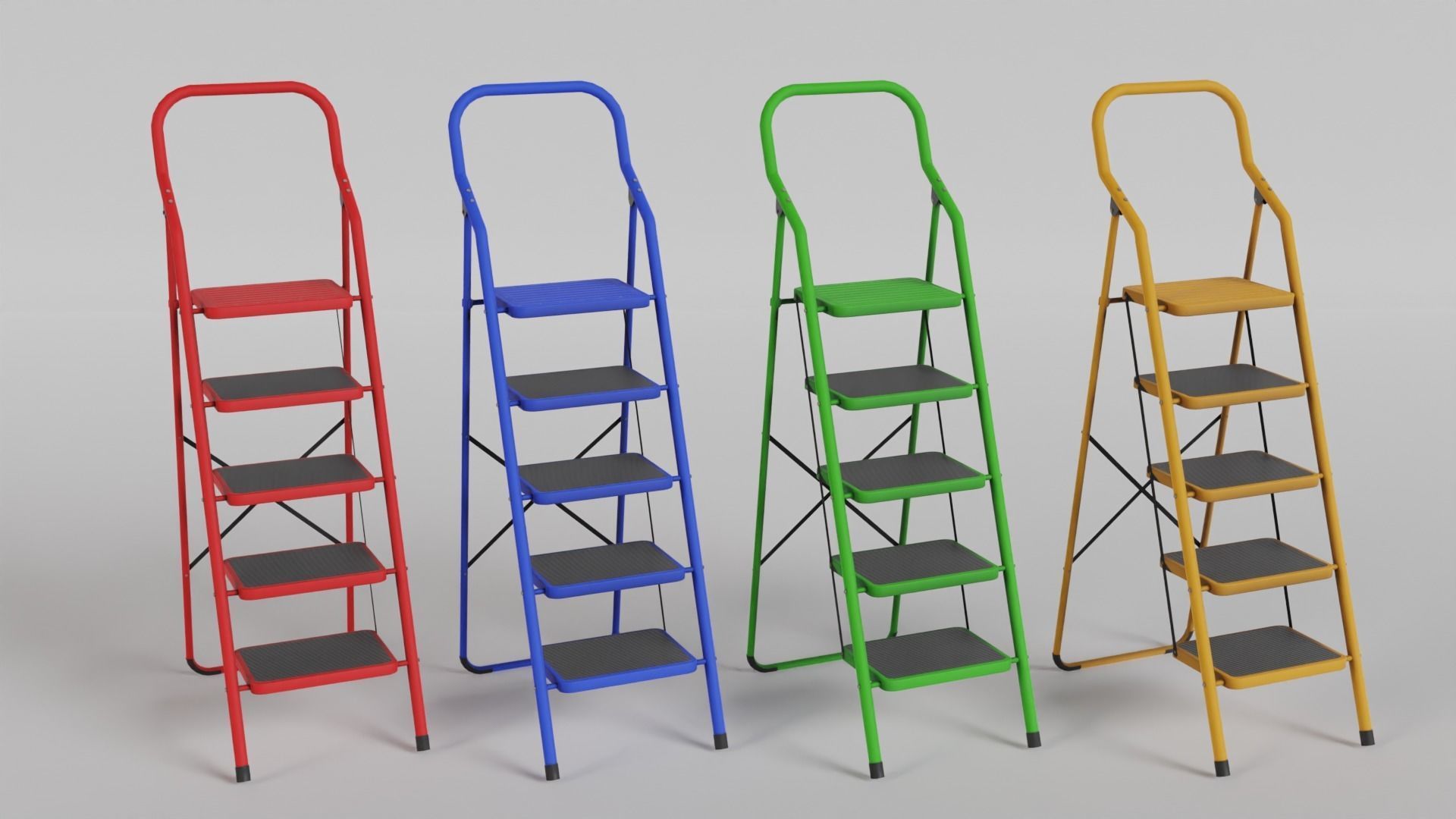 3D model Foldable Ladder Multicolor VR / AR / low-poly | CGTrader