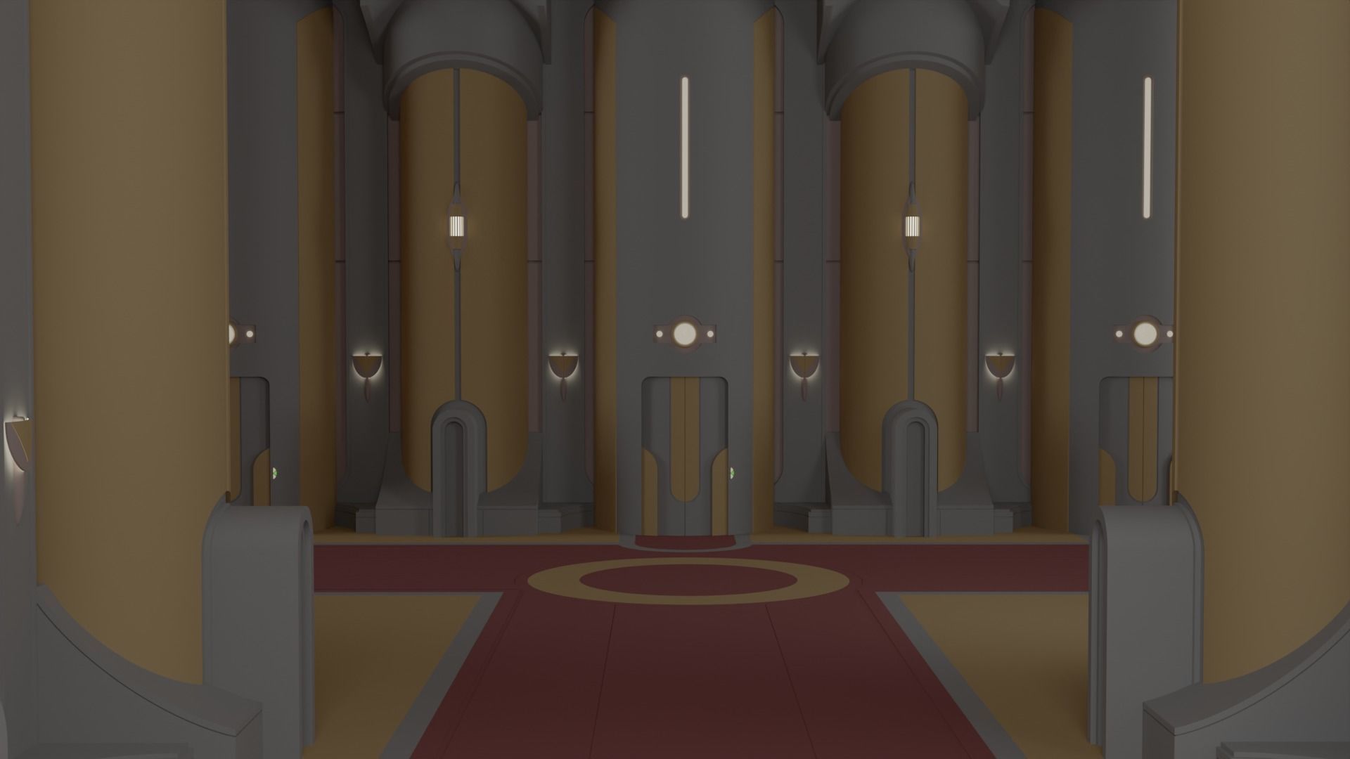 Jedi Temple Hallway Pack 3D model | CGTrader
