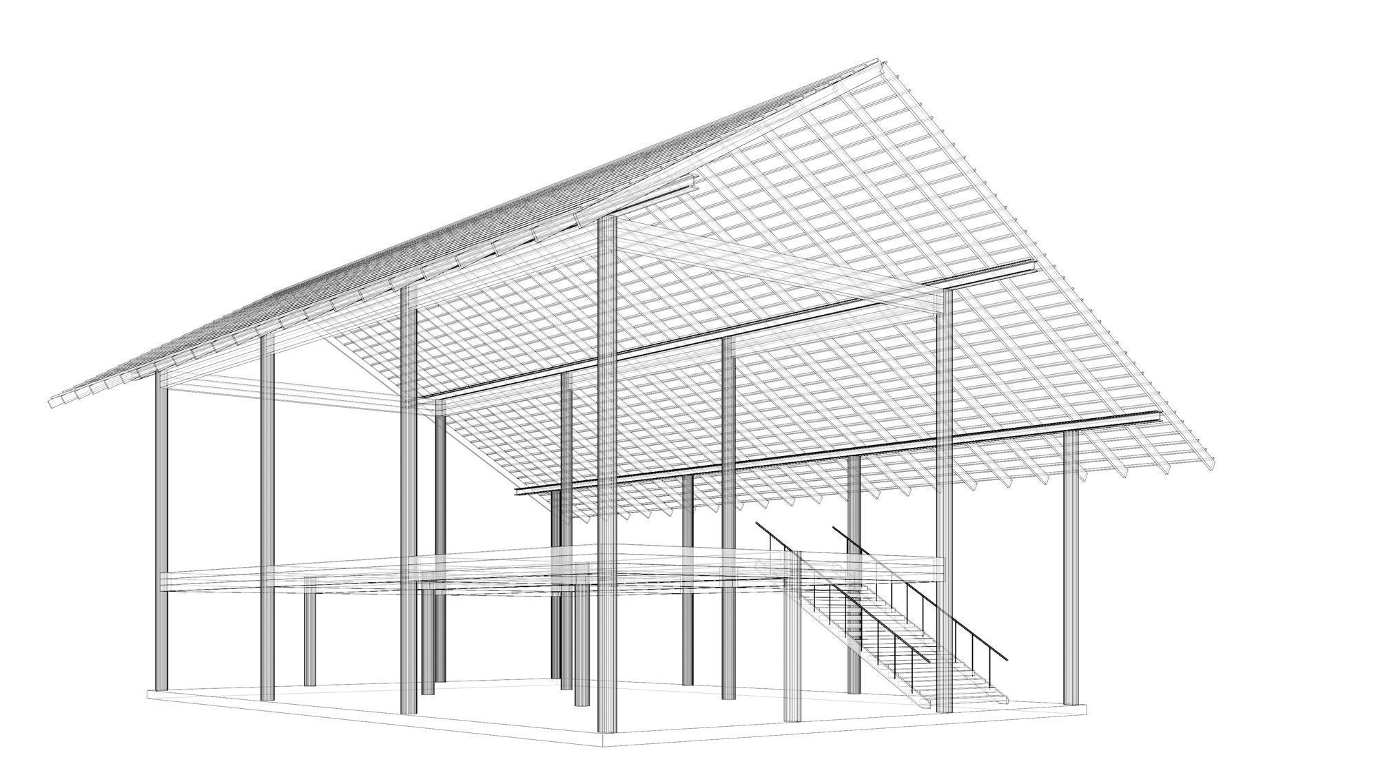 Tropical house structure 3D model | CGTrader