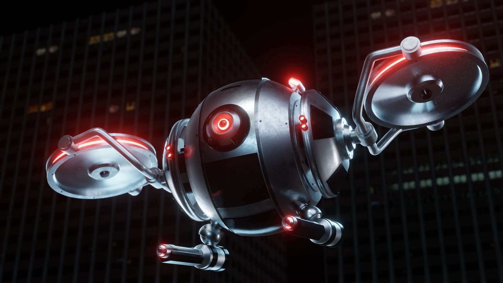 Sci-Fi Security Drone free 3D model animated | CGTrader