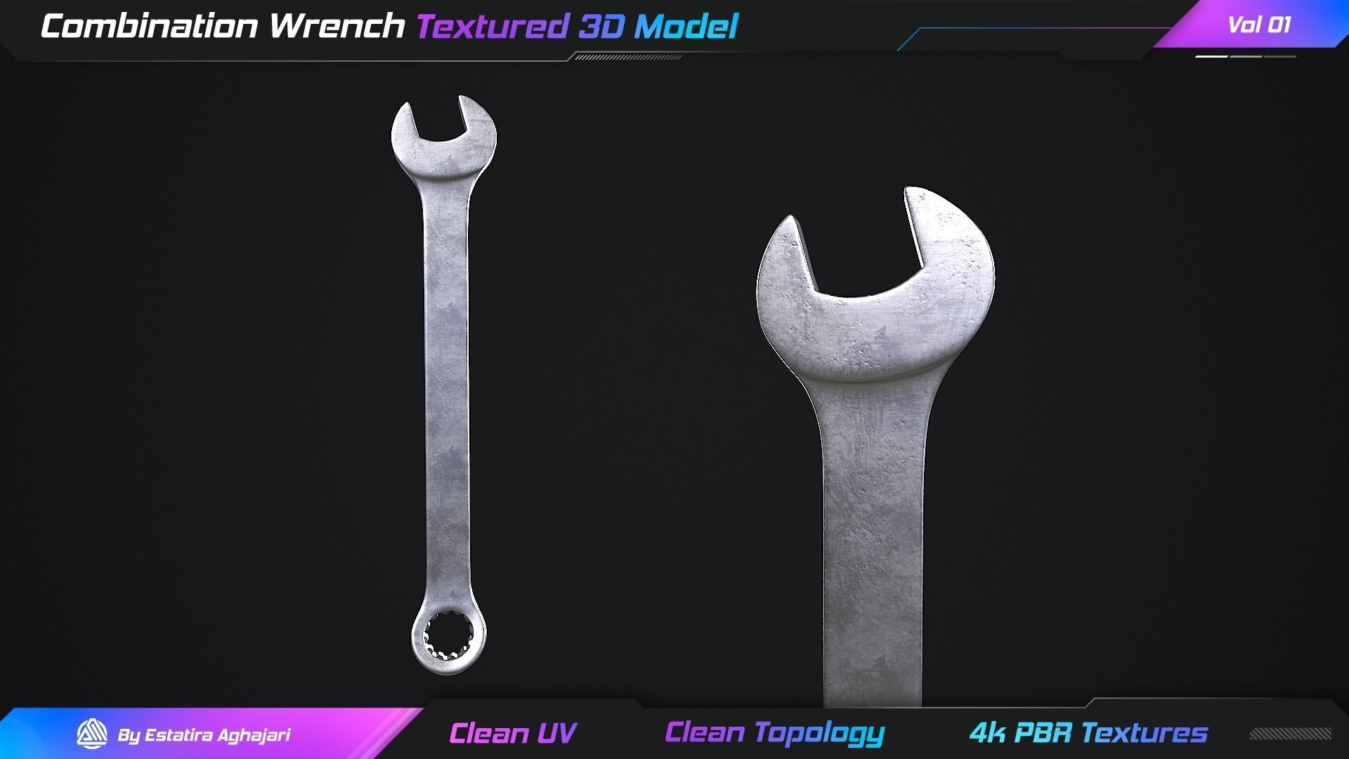 3D model Combination Wrench VR / AR / low-poly | CGTrader
