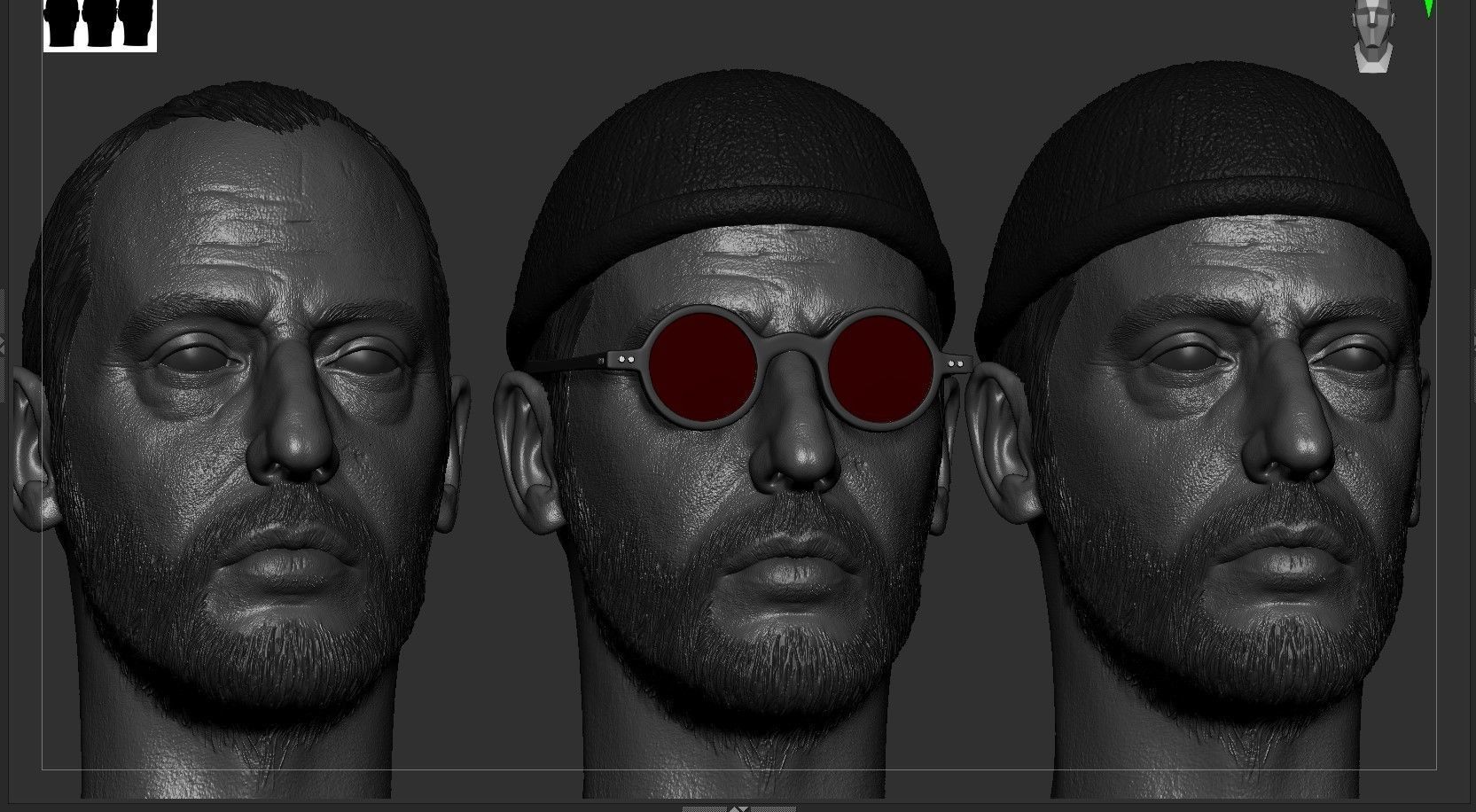 Leon The Professional - Jean Reno Head 3D model 3D printable | CGTrader