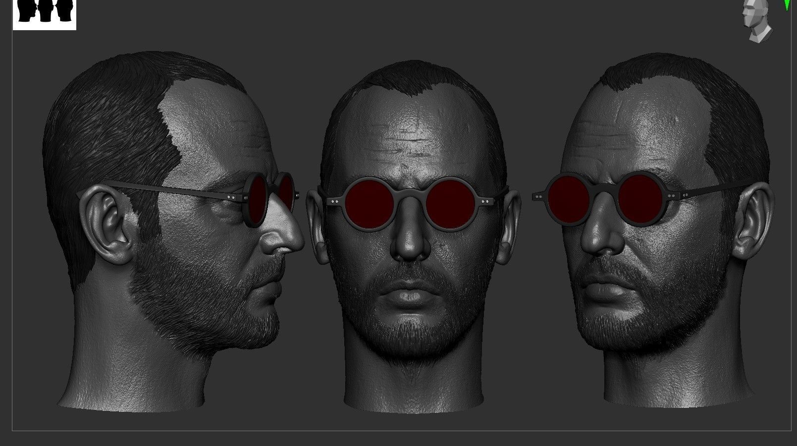 Leon The Professional - Jean Reno Head 3D model 3D printable | CGTrader