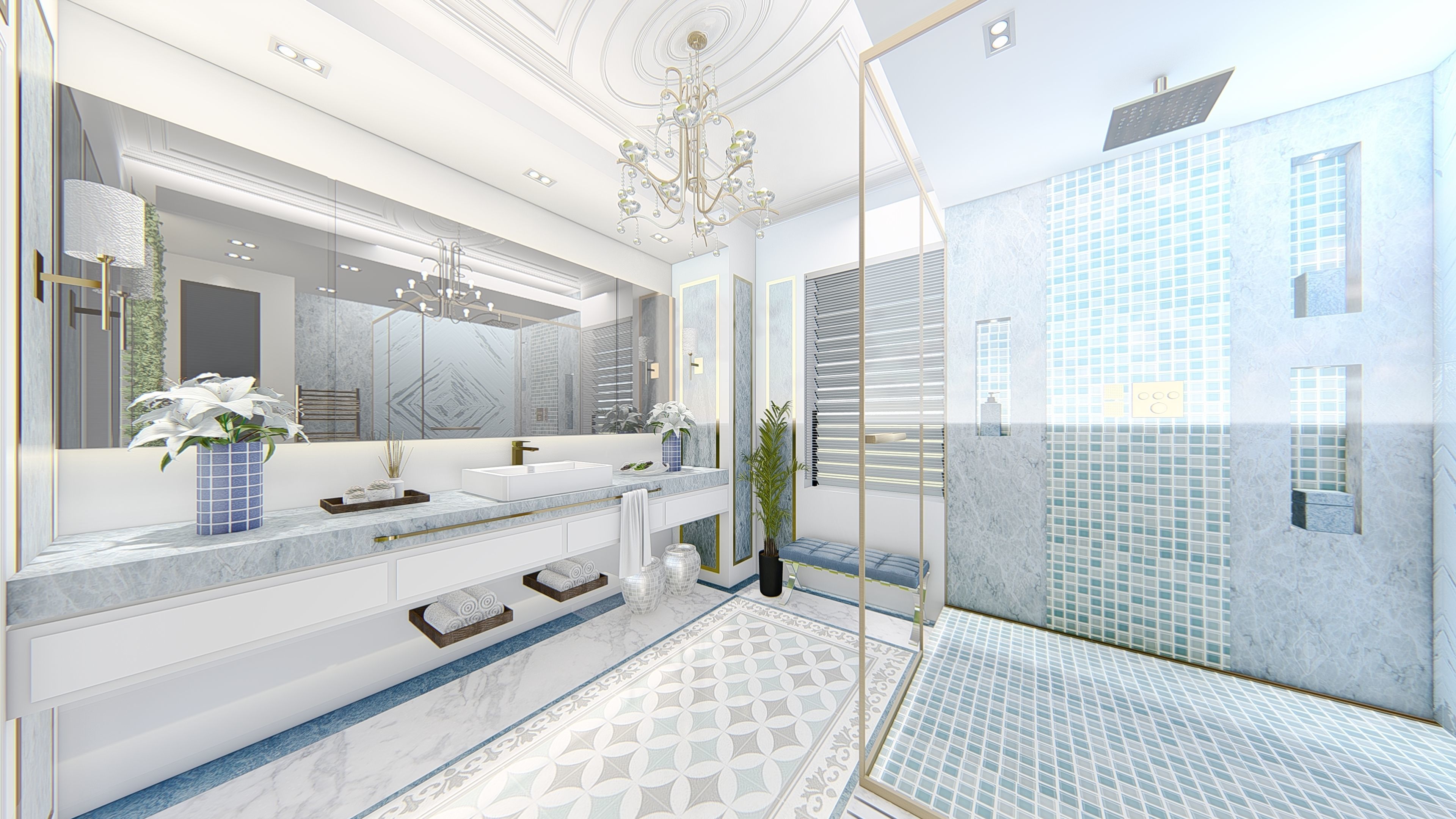 MODERN MASTER BATHROOM INTERIOR DESIGN 3D model | CGTrader