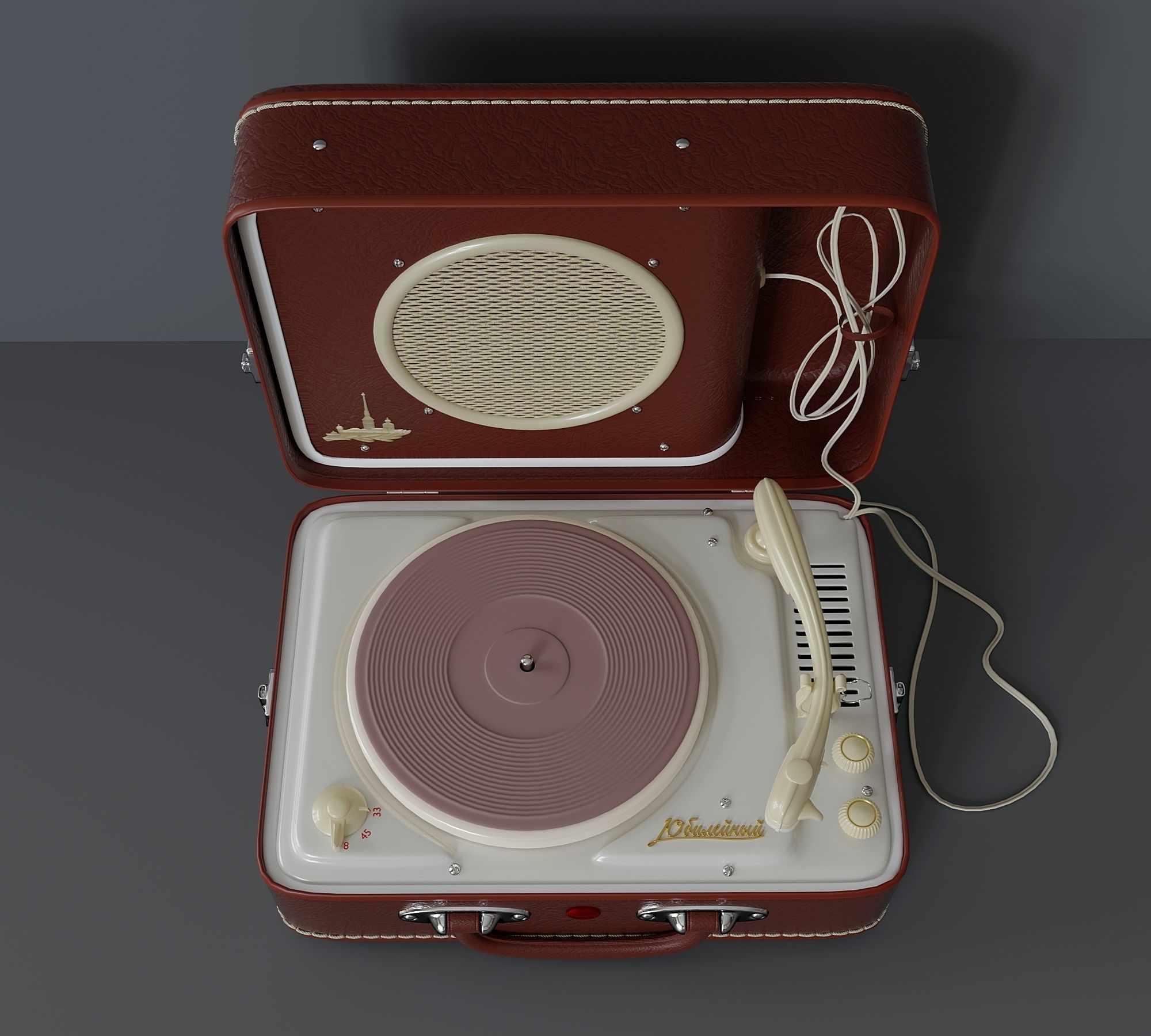 Vintage tube turntable 8 3D model | CGTrader