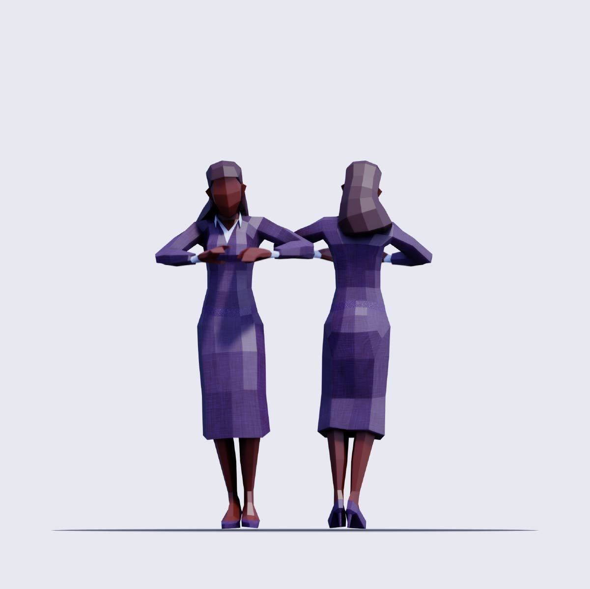 3D model Business People - Animated and Rigged VR / AR / low-poly ...