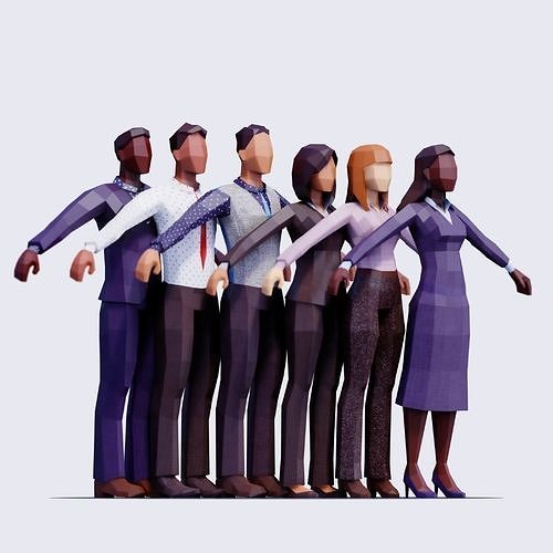 3D model Business People - Animated and Rigged VR / AR / low-poly ...