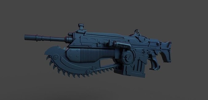 Lancer Assault Rifle Gears of War - 3D printing model 3D model rigged ...