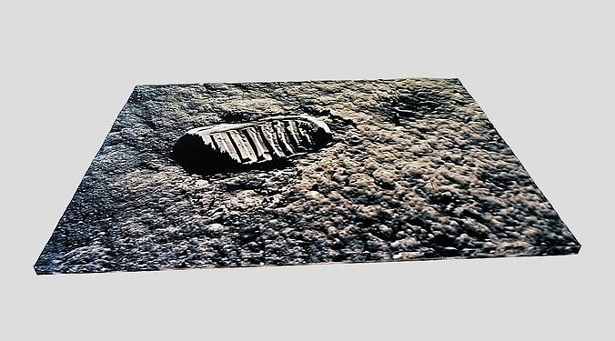 3D model Astronaut footprint on the Moon-3D print VR / AR / low-poly ...
