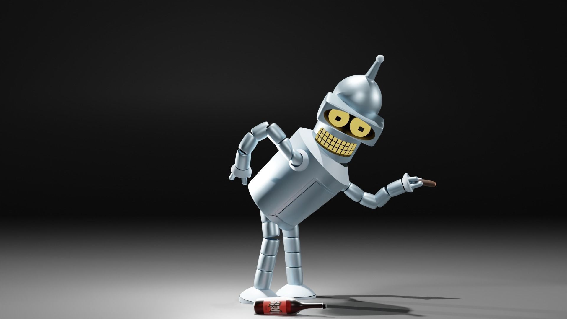 Bender from the futurama 3D model animated rigged | CGTrader