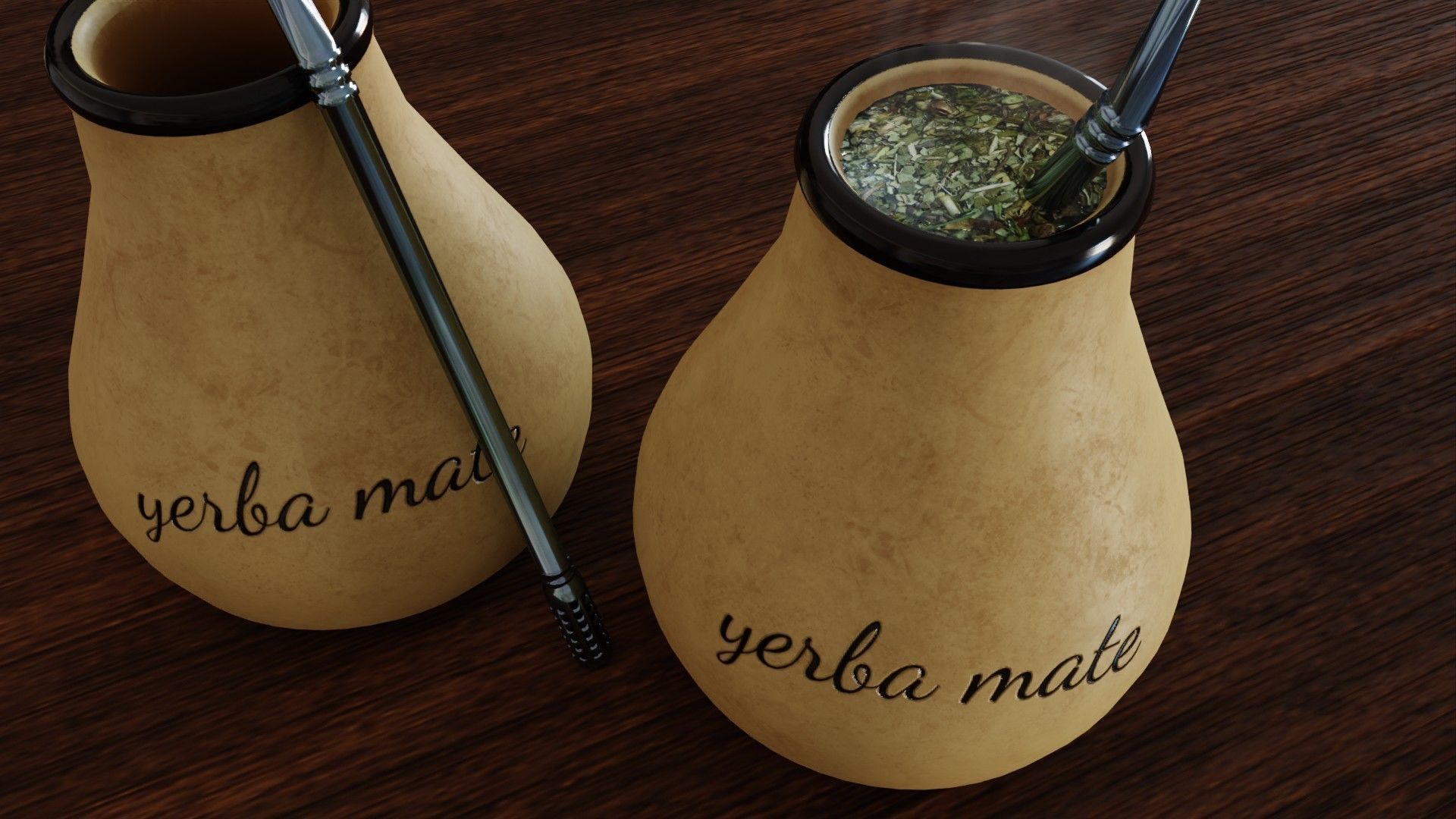 yerba mate set 3D model free VR / AR / low-poly 3D model | CGTrader