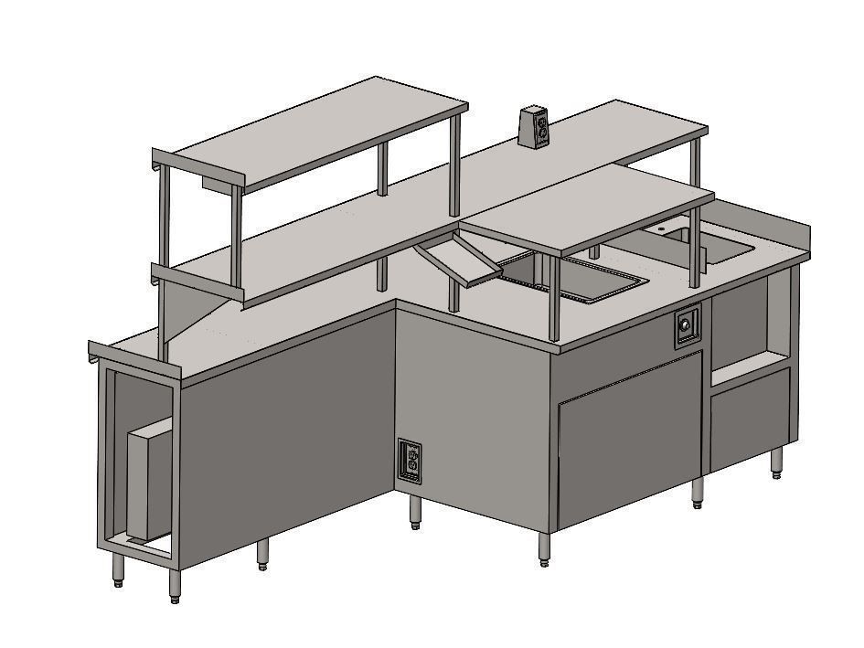 commercial kitchen counter 3D model | CGTrader