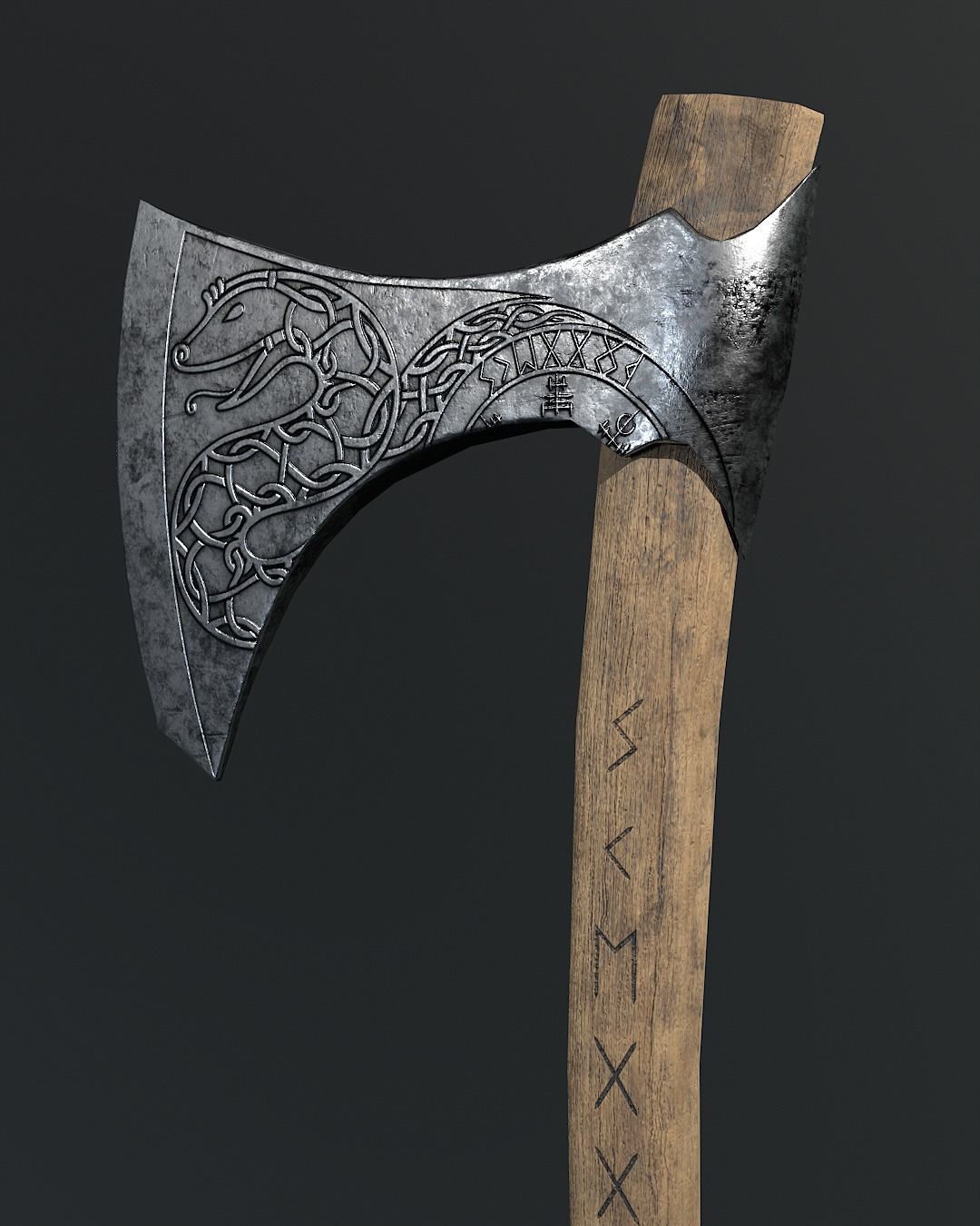 3D model Viking Skeggox Snake Axe VR / AR / low-poly | CGTrader